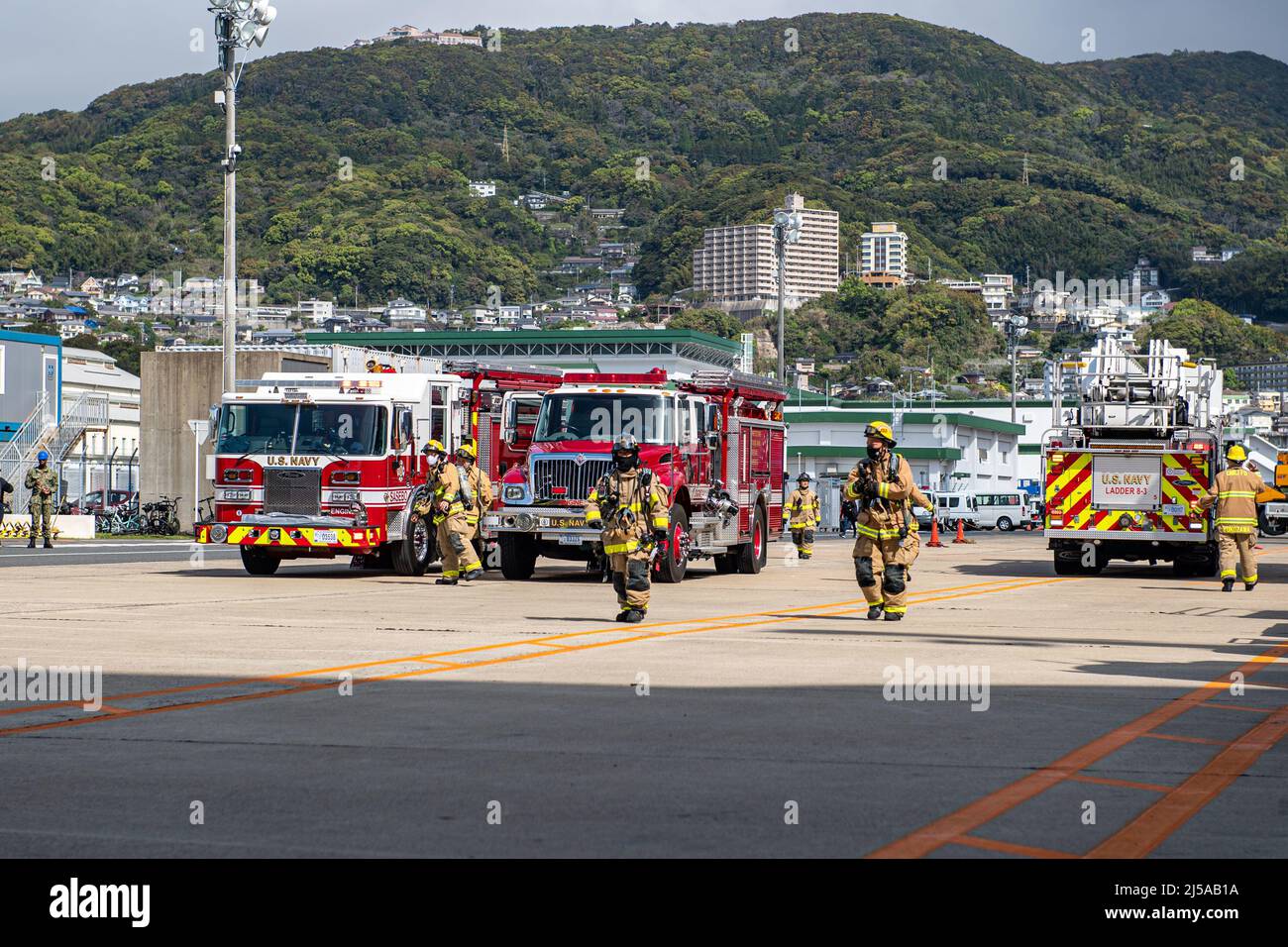 SASEBO, Japan (April 15, 2022) Firefighters from Commander, Navy Region ...
