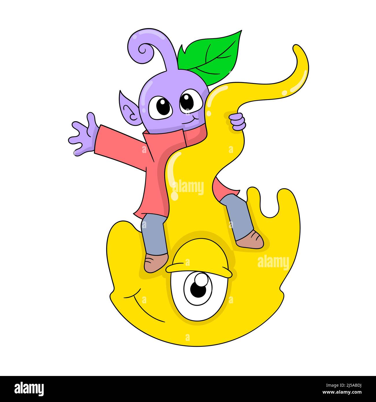 alien is riding a squishy monster Stock Vector Image & Art - Alamy