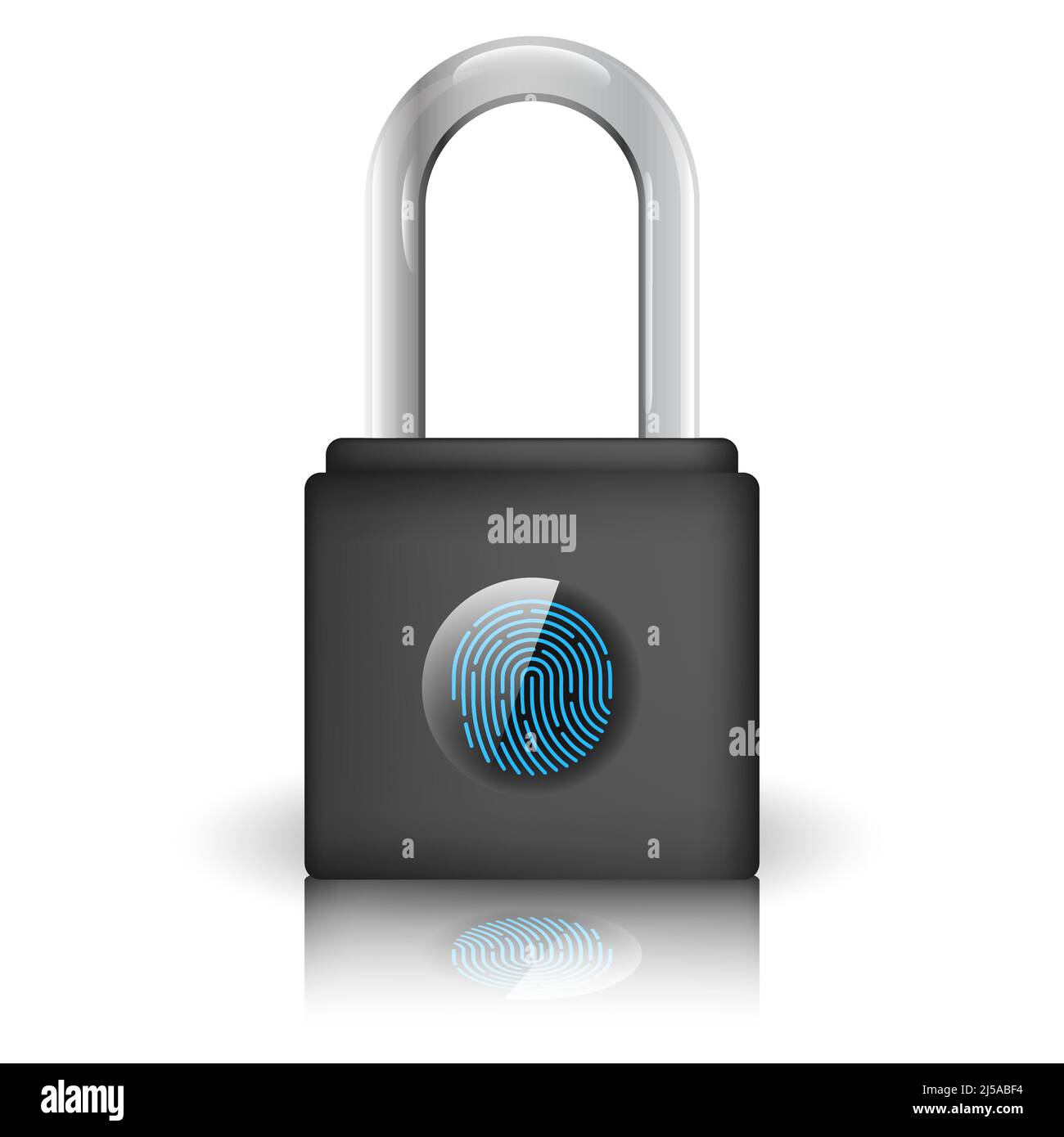 Fingerprint padlock Stock Vector Images - Alamy