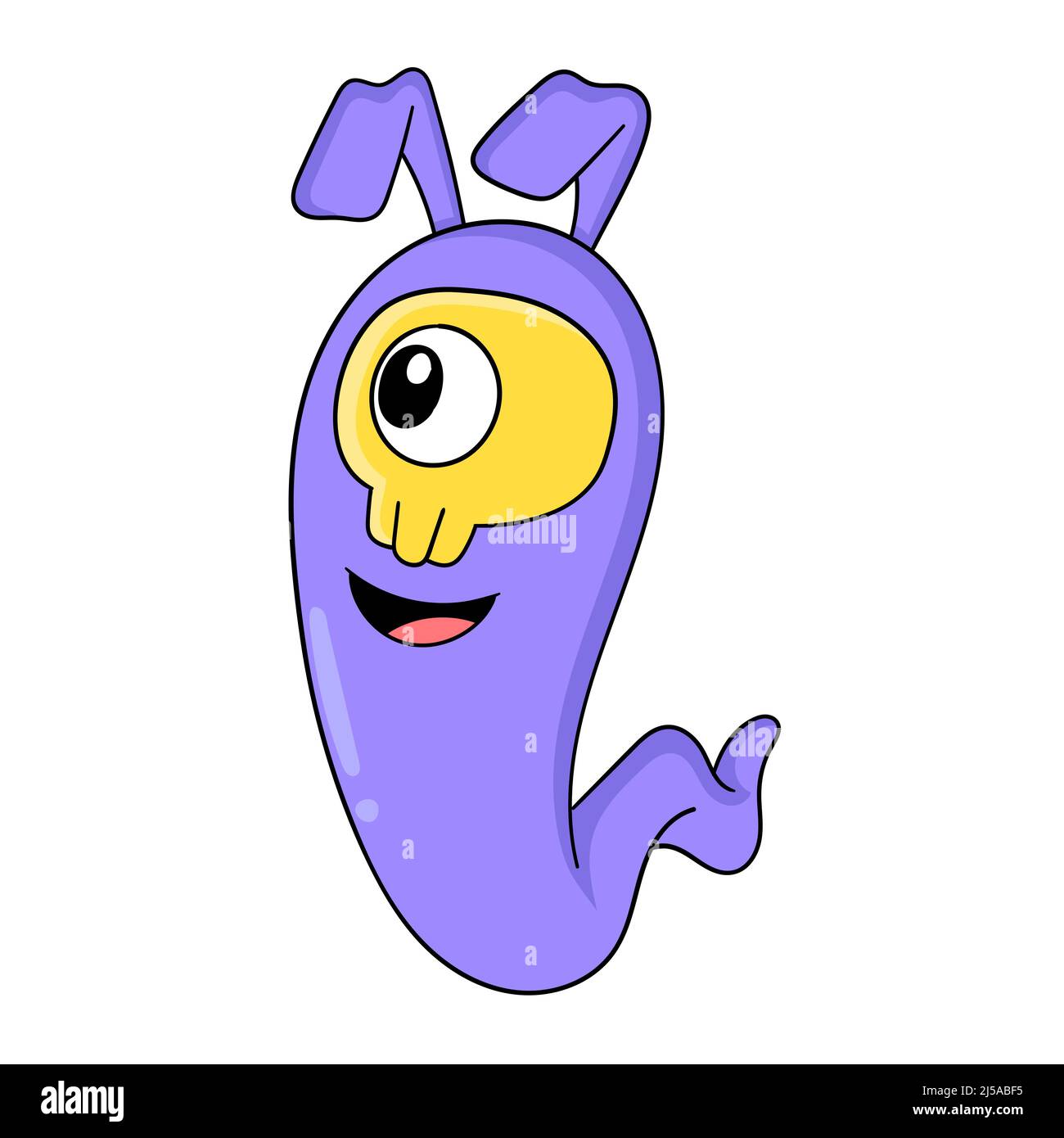 One eyed monster with long ears is smiling Stock Vector Image & Art - Alamy