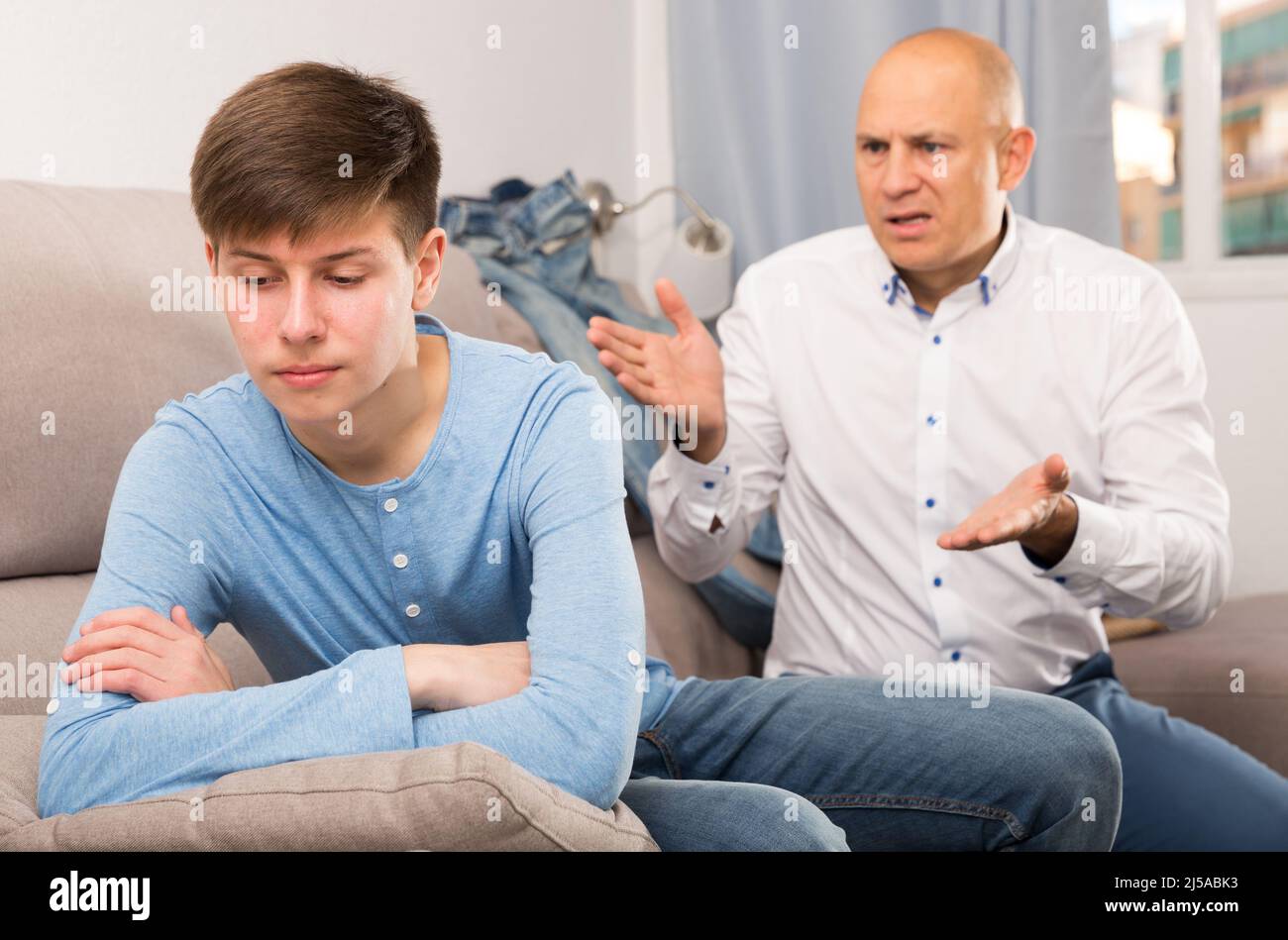 Dad scolding his son hi-res stock photography and images - Alamy