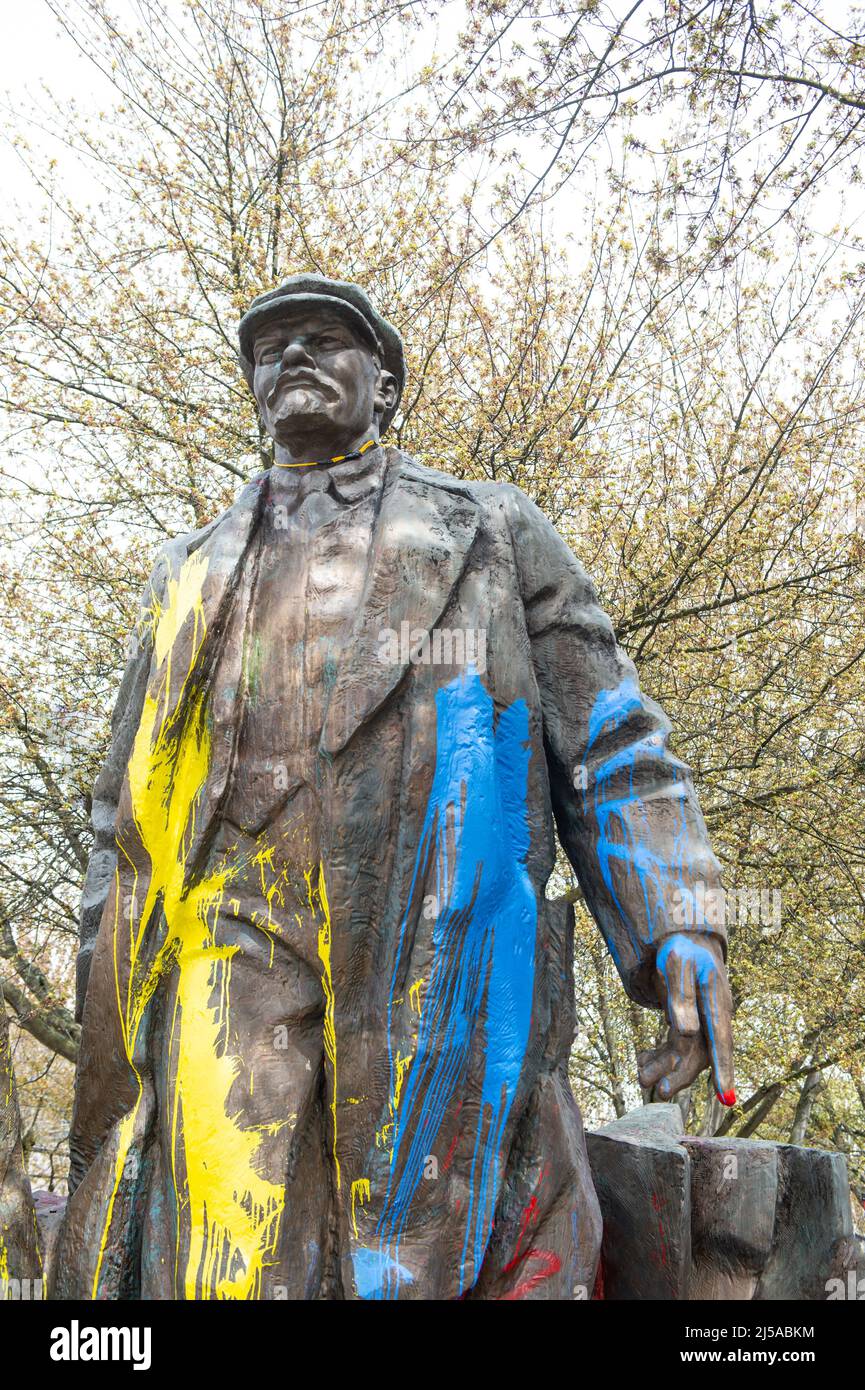 The Statue of Lenin. A bronze sculpture of the controversial Russian ...