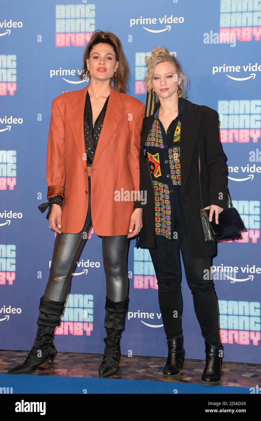 Rome, Italy. 21st Apr, 2022. Giulia Vecchio and Francesca Del Fa attend the blu carpet of the ...