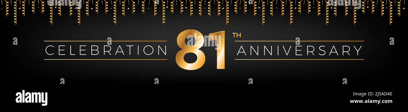 81th anniversary eighty one years birthday celebration horizontal ...