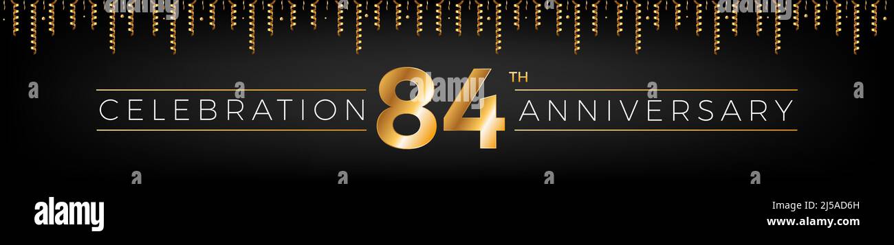 84th anniversary. Eighty-four years birthday celebration horizontal ...
