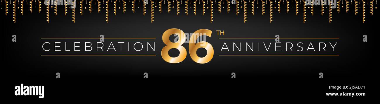 86th anniversary. Eighty-six years birthday celebration horizontal ...