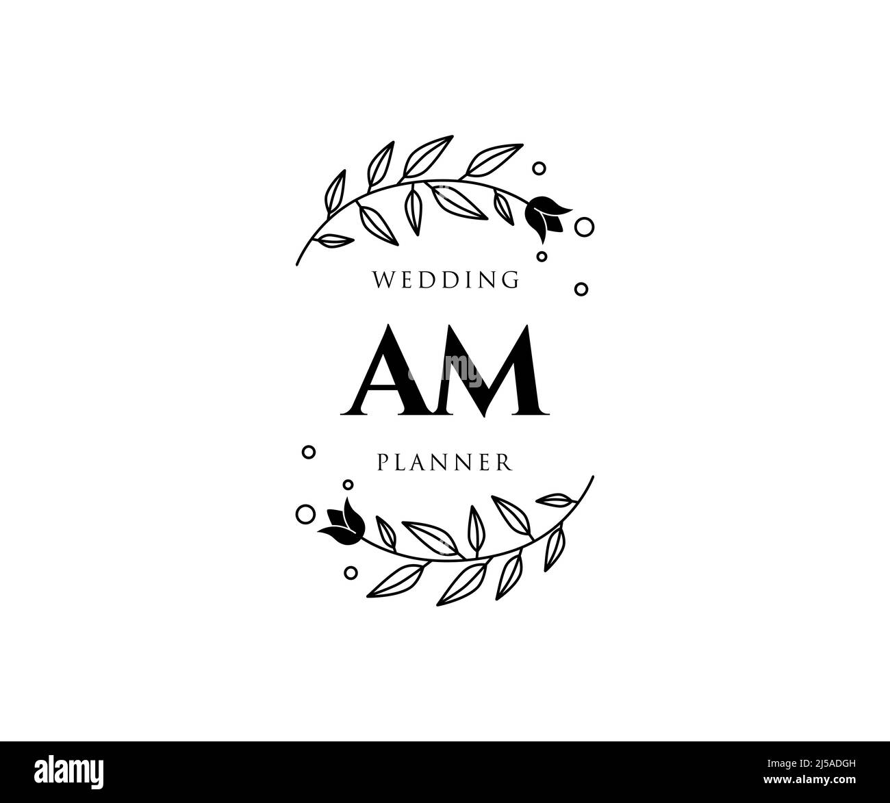 AM Initials letter Wedding monogram logos collection, hand drawn modern ...