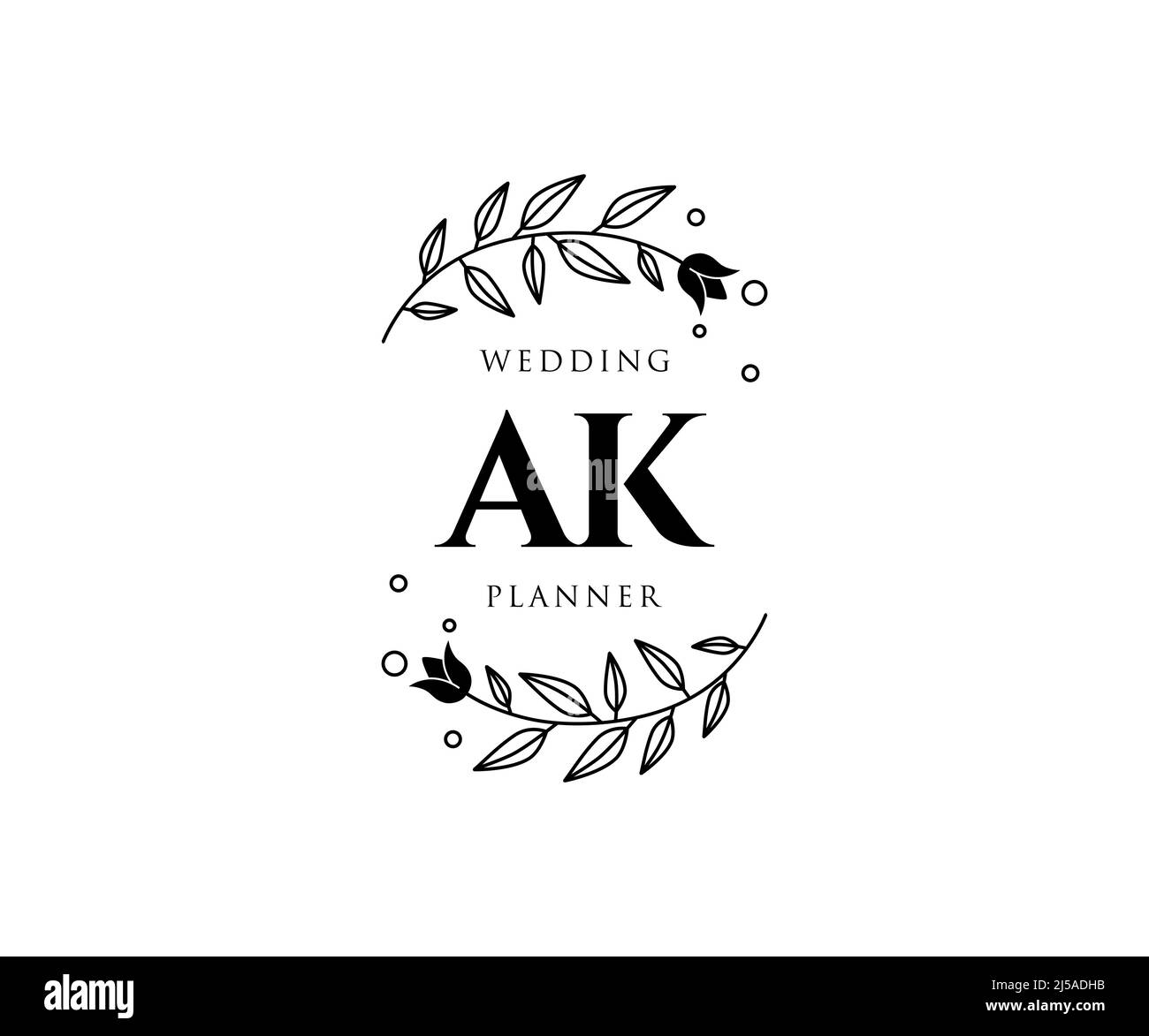 AK Initials letter Wedding monogram logos collection, hand drawn modern ...