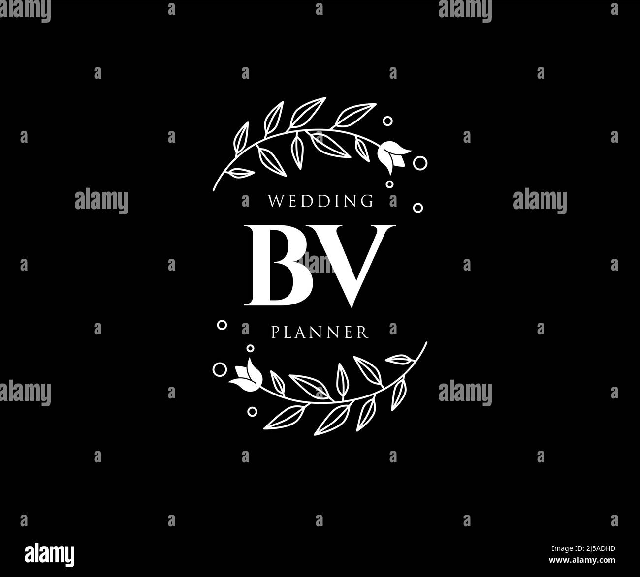 BV Initials letter Wedding monogram logos collection, hand drawn modern ...