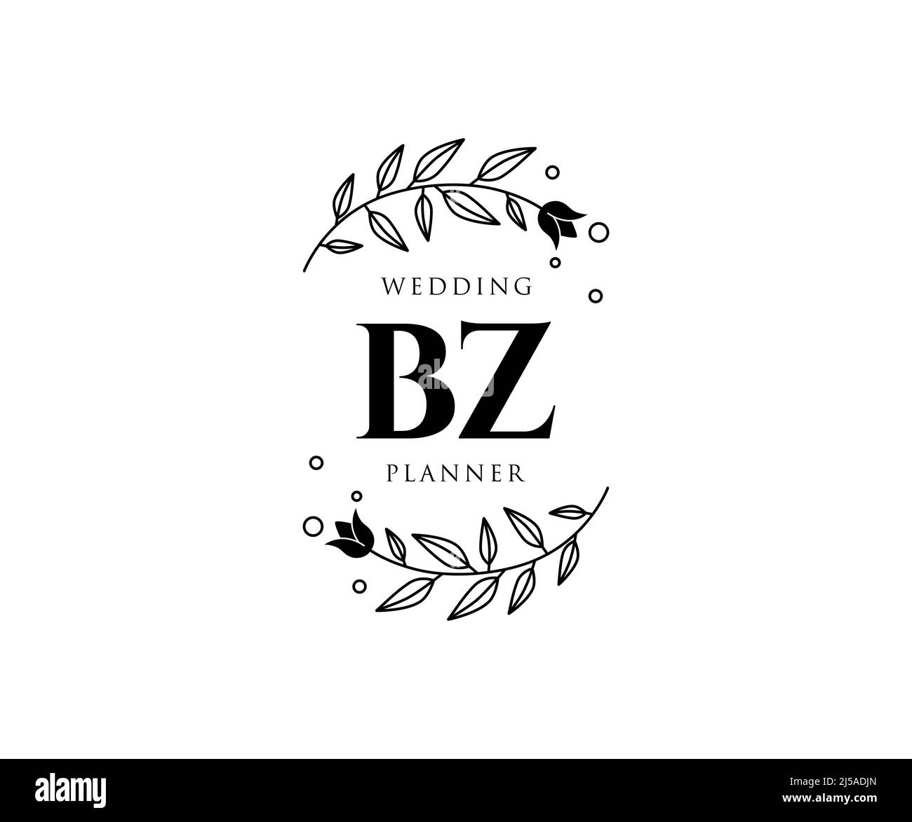 BZ Initials letter Wedding monogram logos collection, hand drawn modern ...