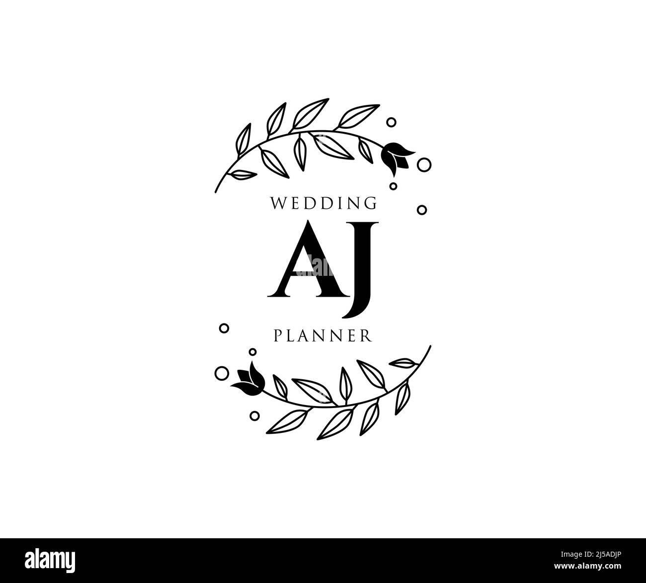 AJ Initials letter Wedding monogram logos collection, hand drawn modern ...