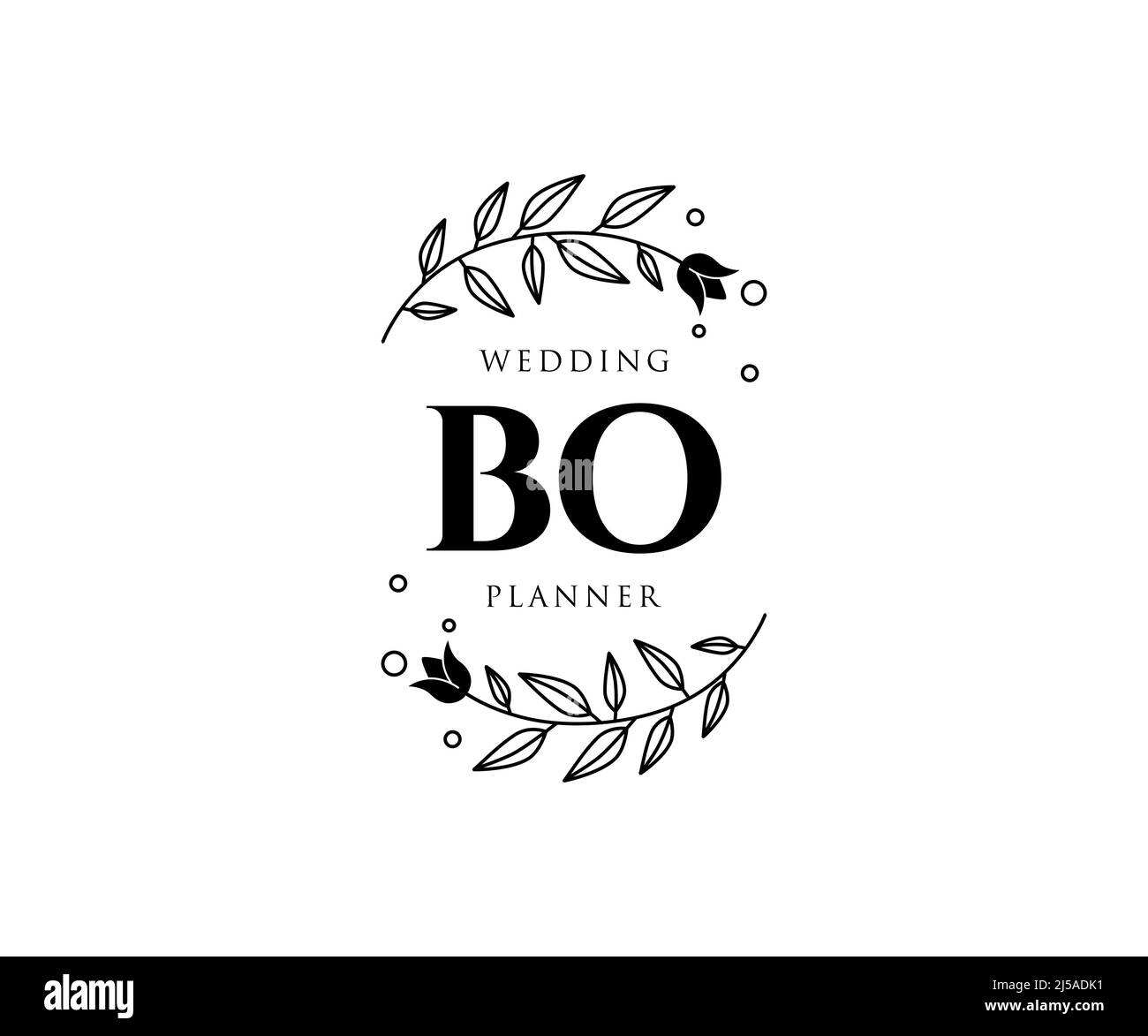 BO Initials letter Wedding monogram logos collection, hand drawn modern ...