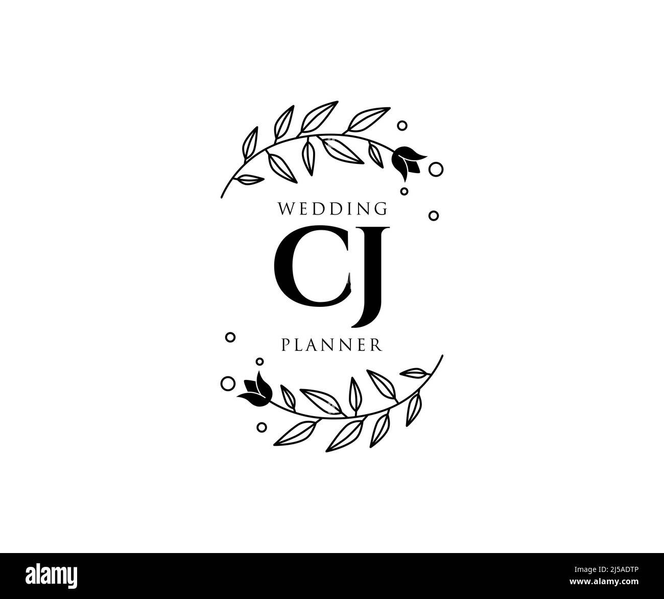 CJ Initials letter Wedding monogram logos collection, hand drawn modern ...