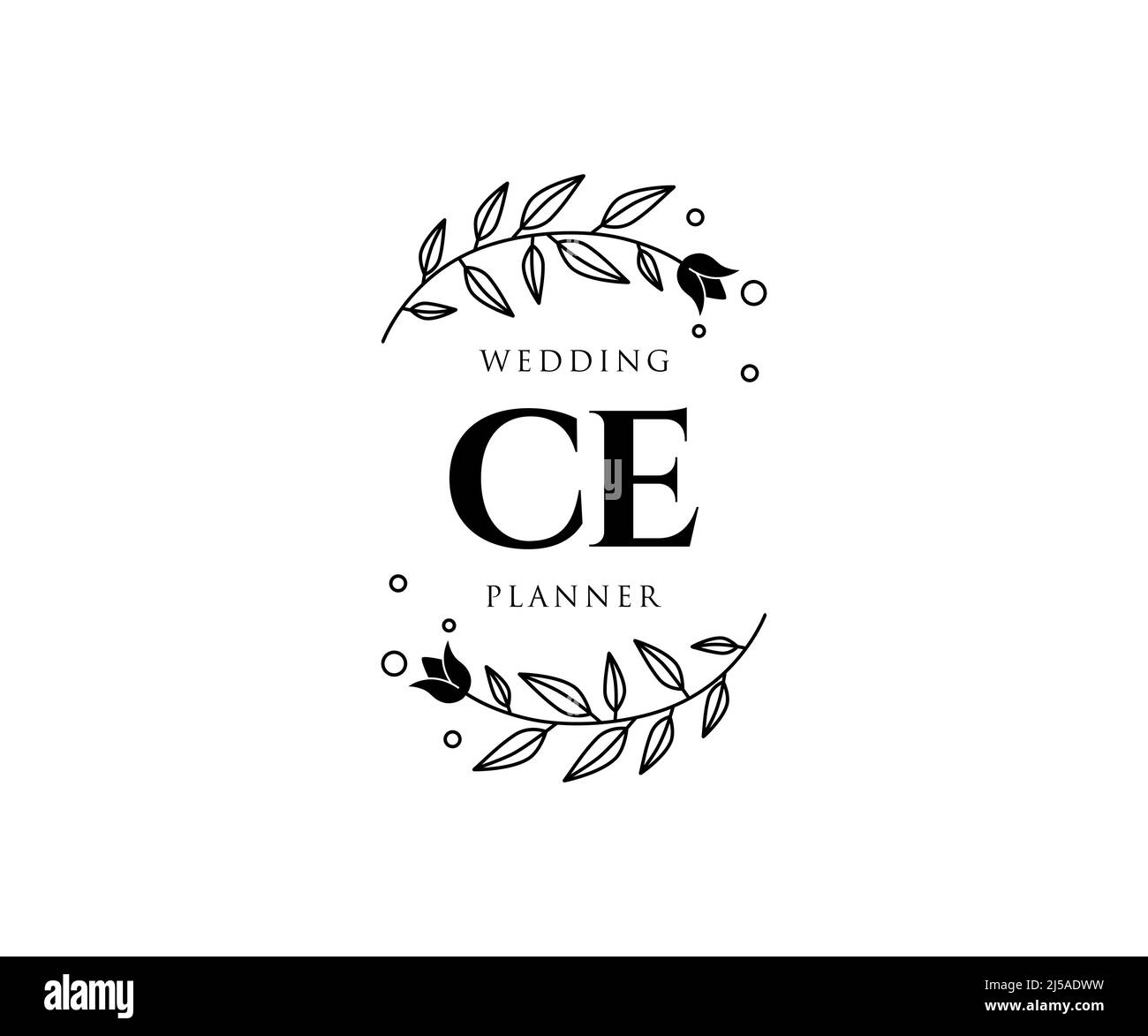 CE Initials letter Wedding monogram logos collection, hand drawn modern ...