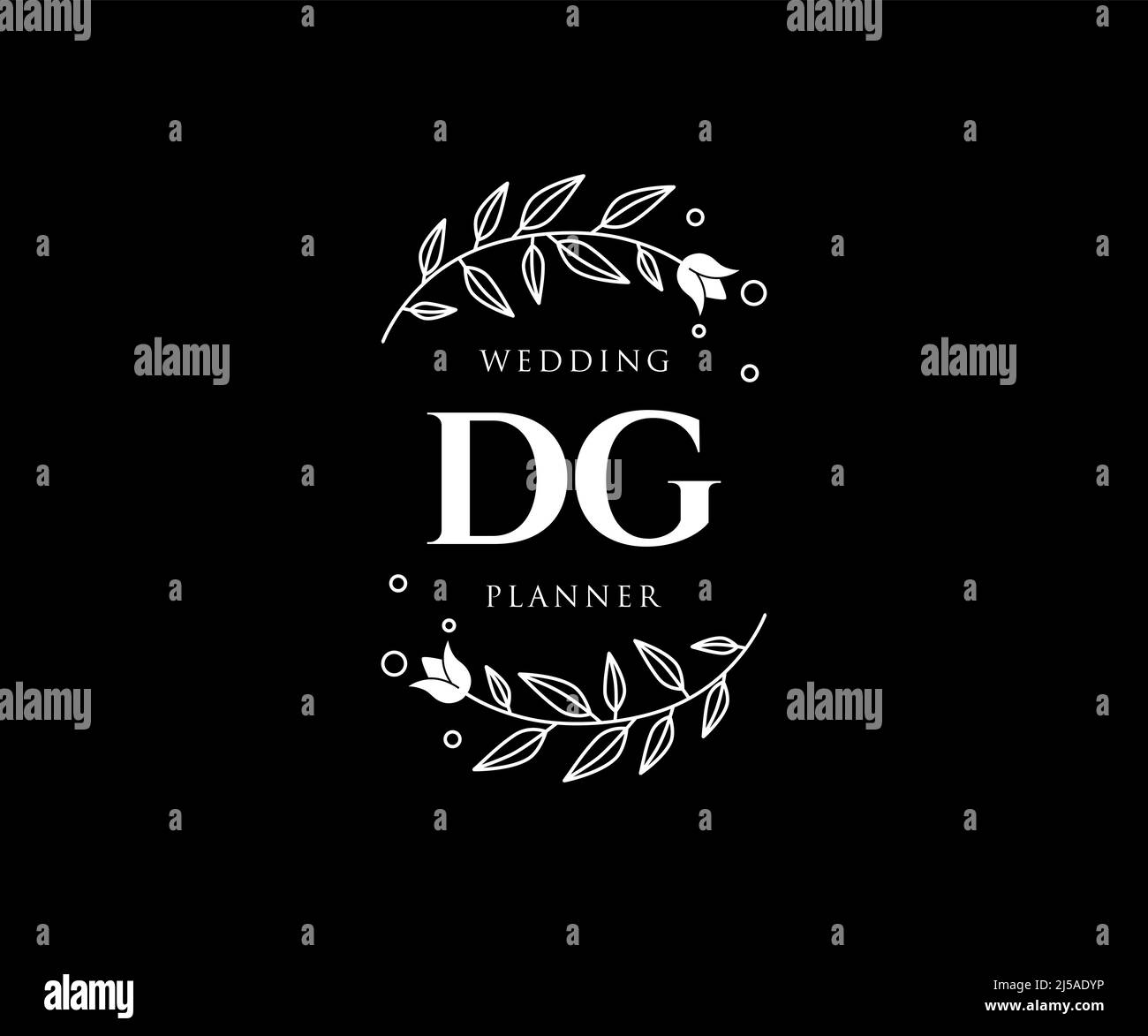 DG Initials letter Wedding monogram logos collection, hand drawn modern ...