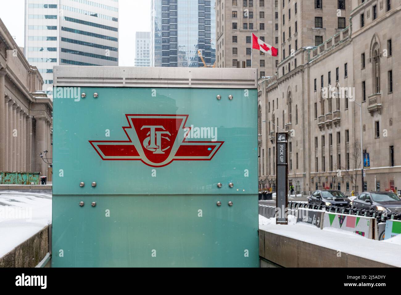 Toronto, ON, Canada – March 01, 2021: The sign of Toronto Transit ...