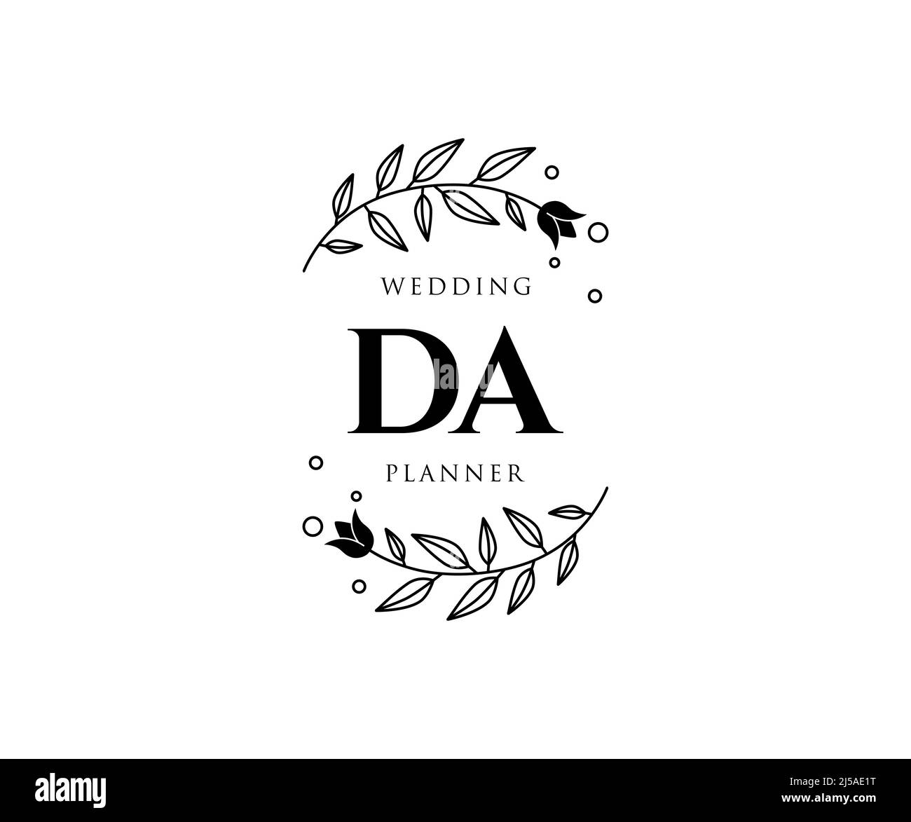 DA Initials letter Wedding monogram logos collection, hand drawn modern ...