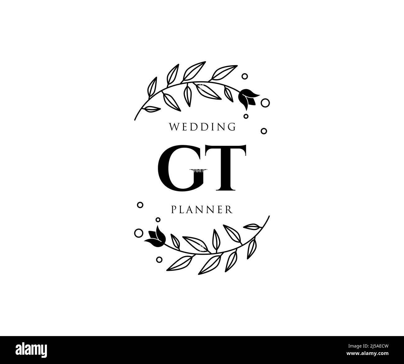 GT Initials letter Wedding monogram logos collection, hand drawn modern ...