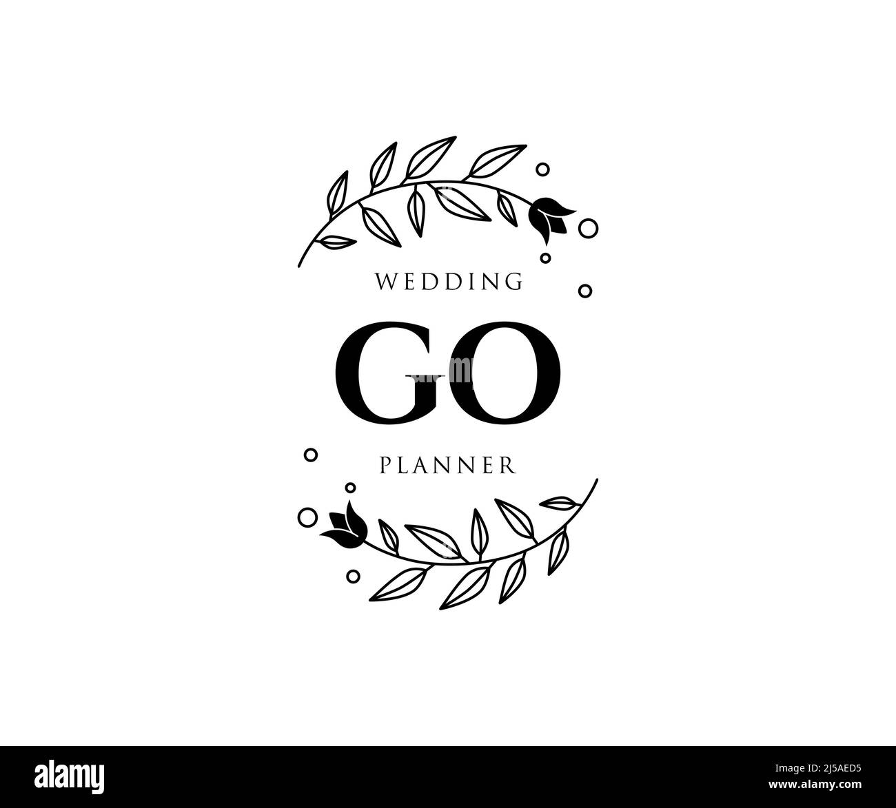GO Initials letter Wedding monogram logos collection, hand drawn modern ...