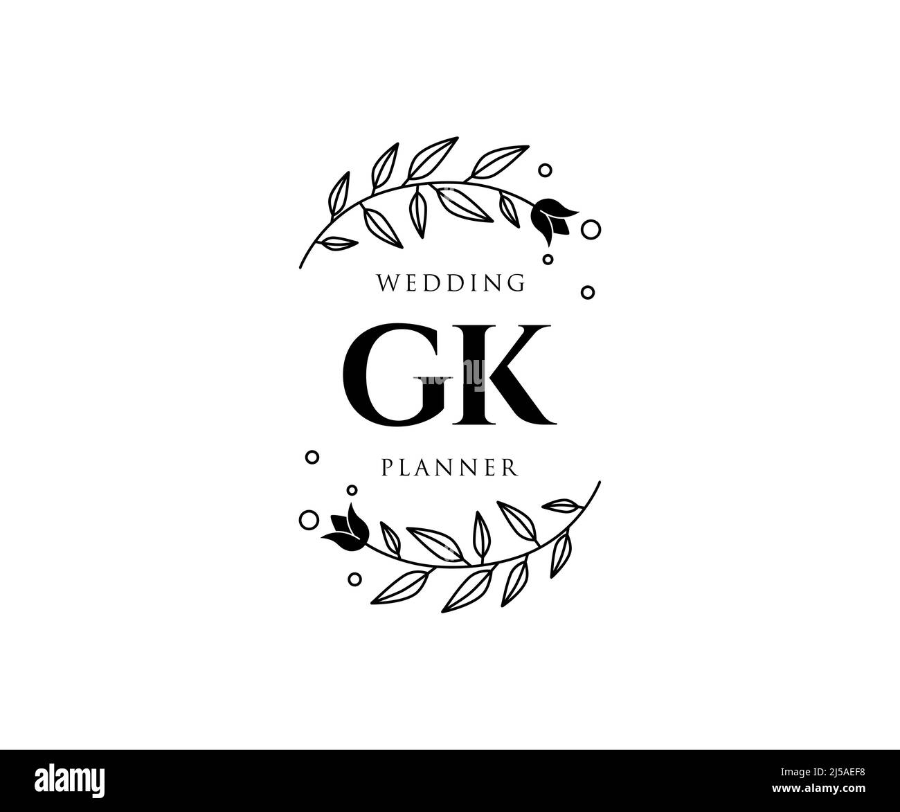 GK Initials letter Wedding monogram logos collection, hand drawn modern ...