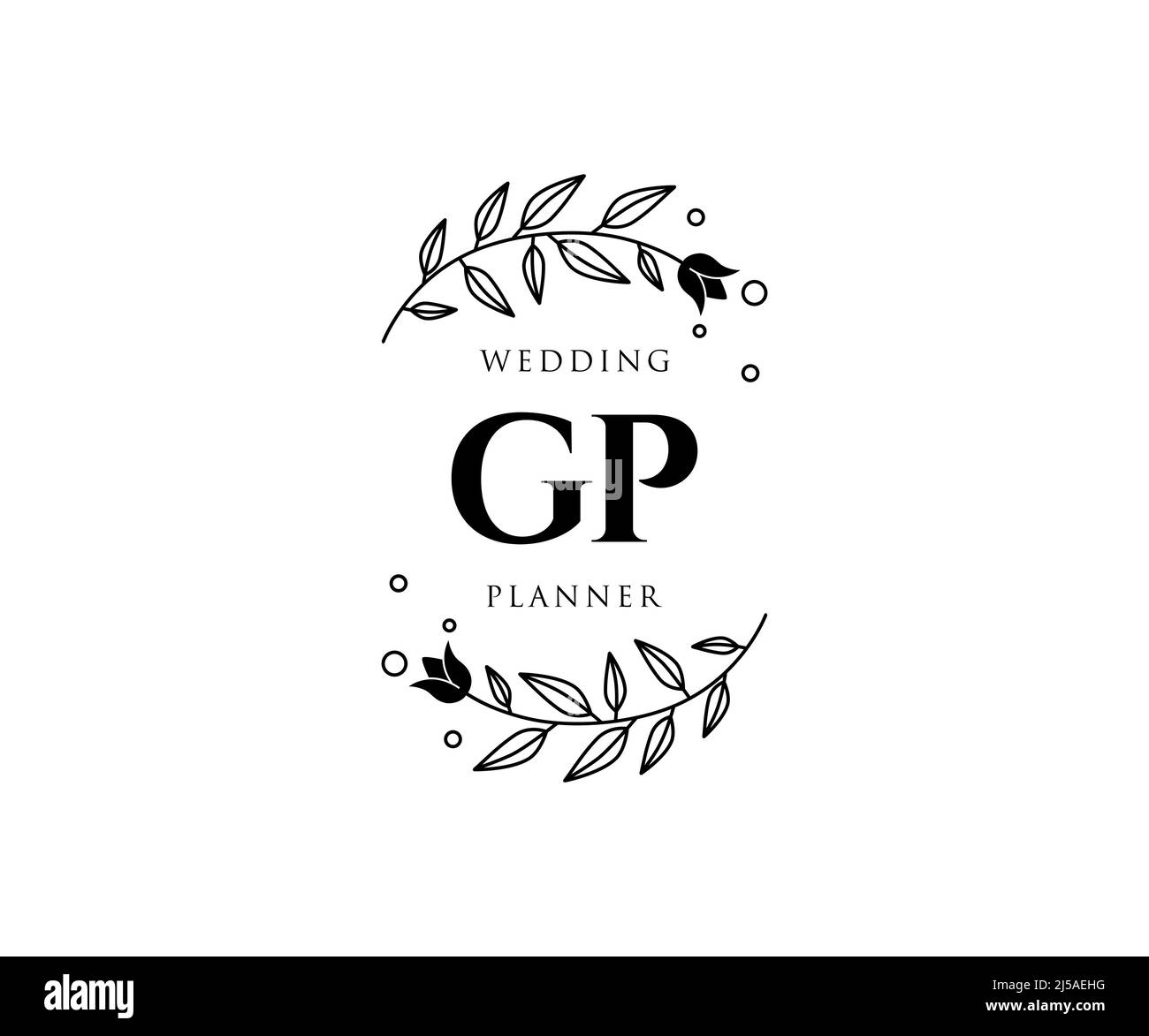 GP Initials letter Wedding monogram logos collection, hand drawn modern ...