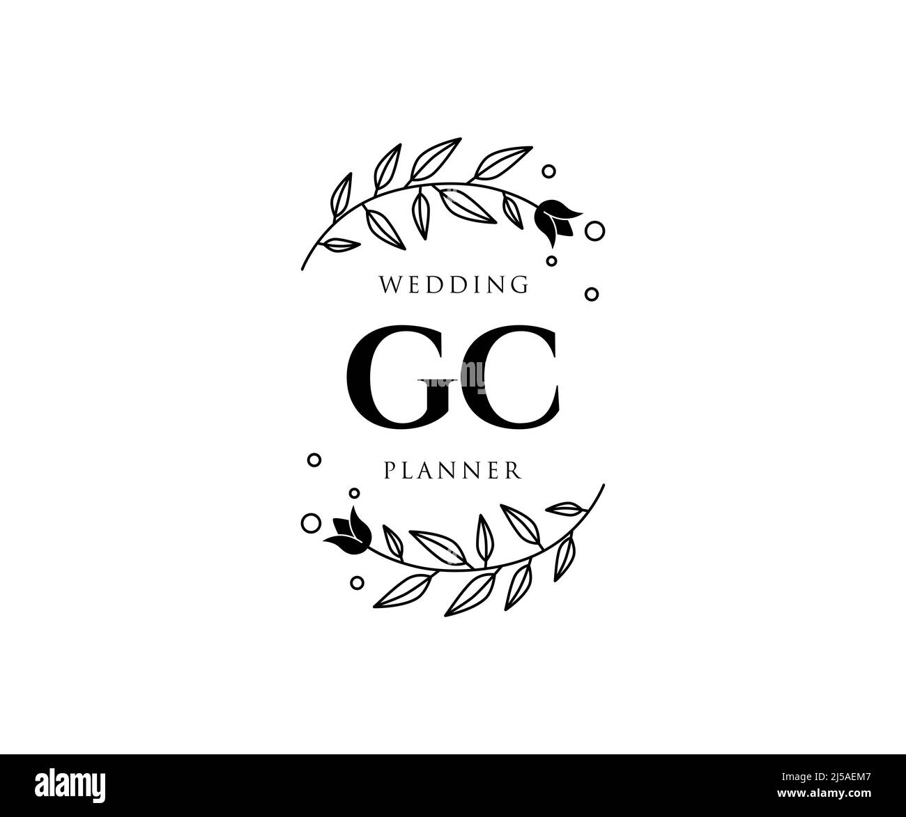 GC Initials letter Wedding monogram logos collection, hand drawn modern ...