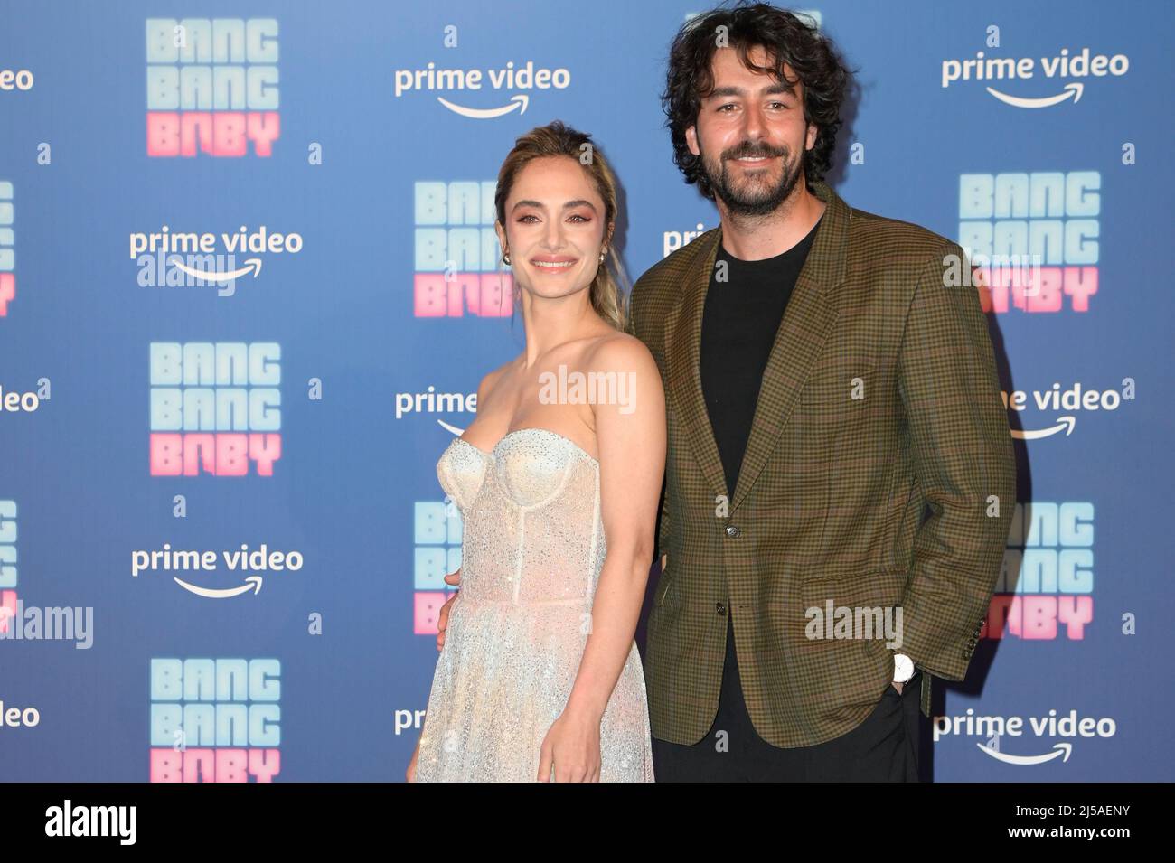 Denise Capezza and Michele Rosiello attend the blu carpet of the ...