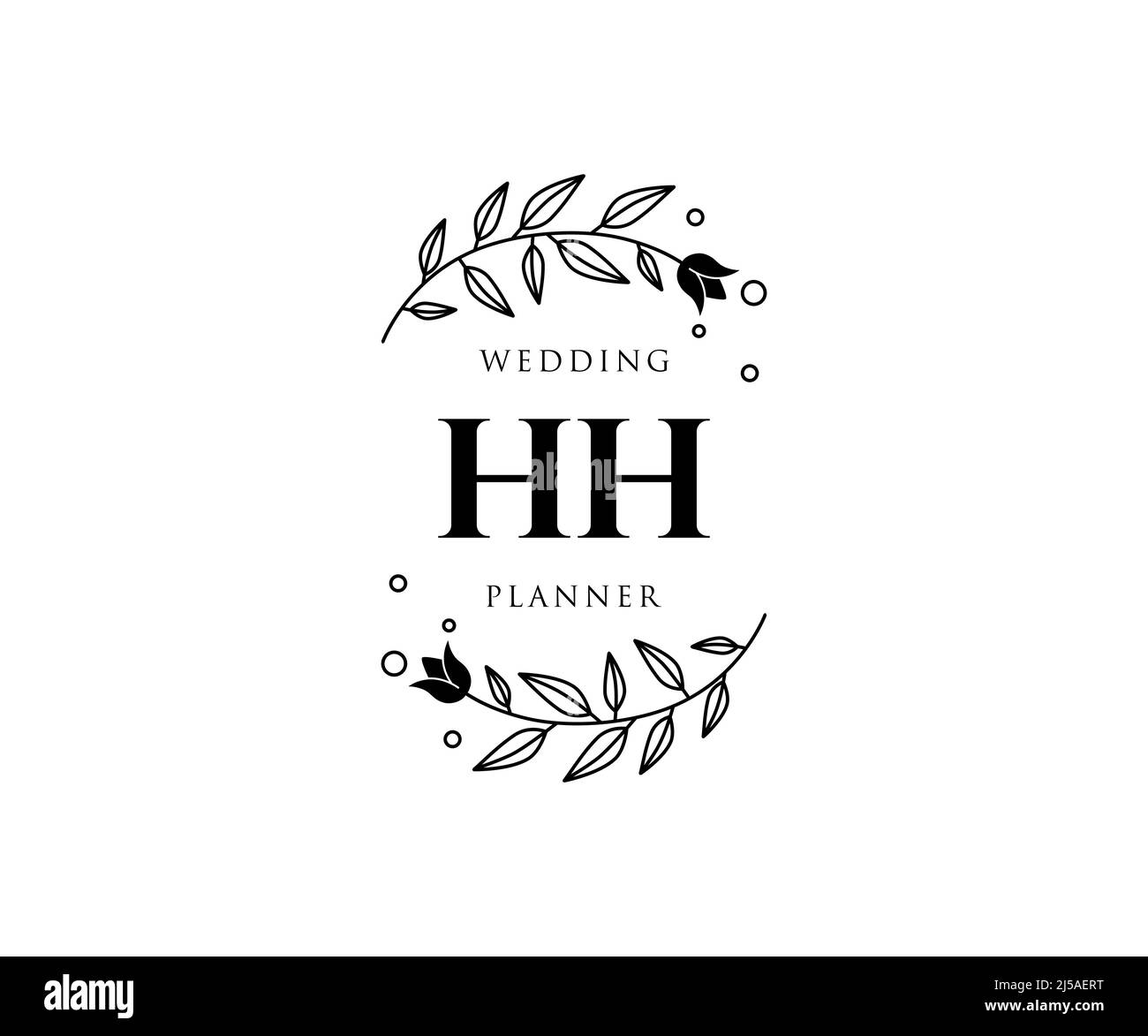 HH Initials letter Wedding monogram logos collection, hand drawn modern ...