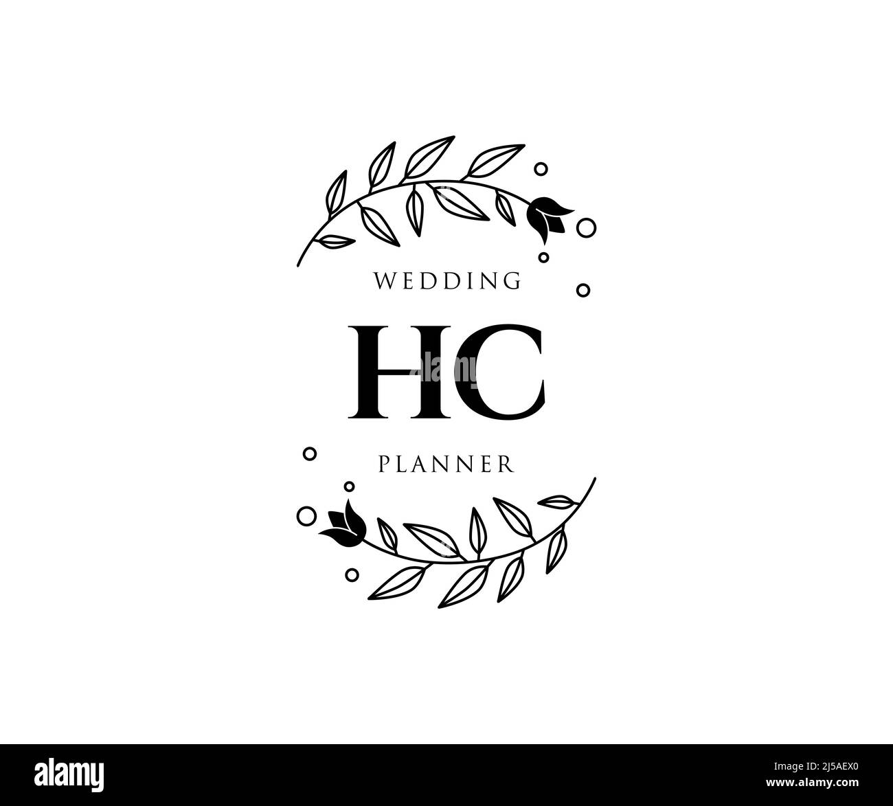 HC Initials letter Wedding monogram logos collection, hand drawn modern ...