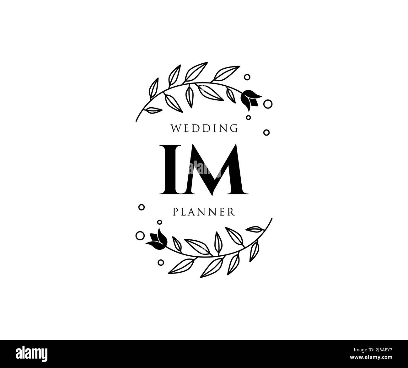 IM Initials letter Wedding monogram logos collection, hand drawn modern ...