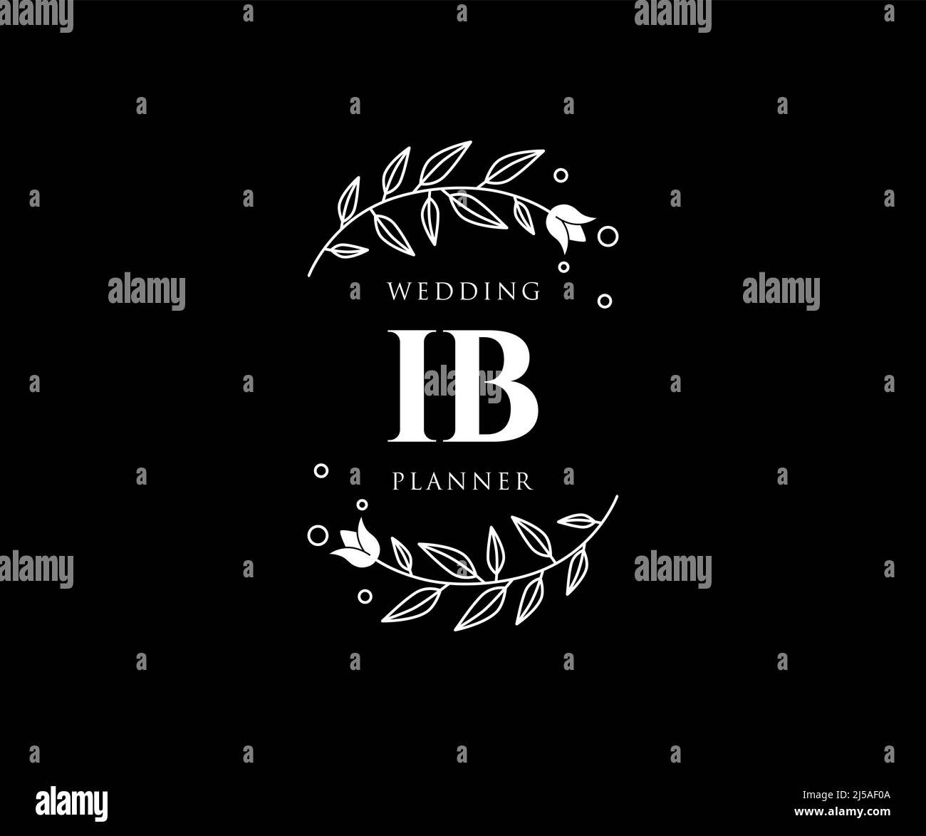 IB Initials letter Wedding monogram logos collection, hand drawn modern minimalistic and floral ...