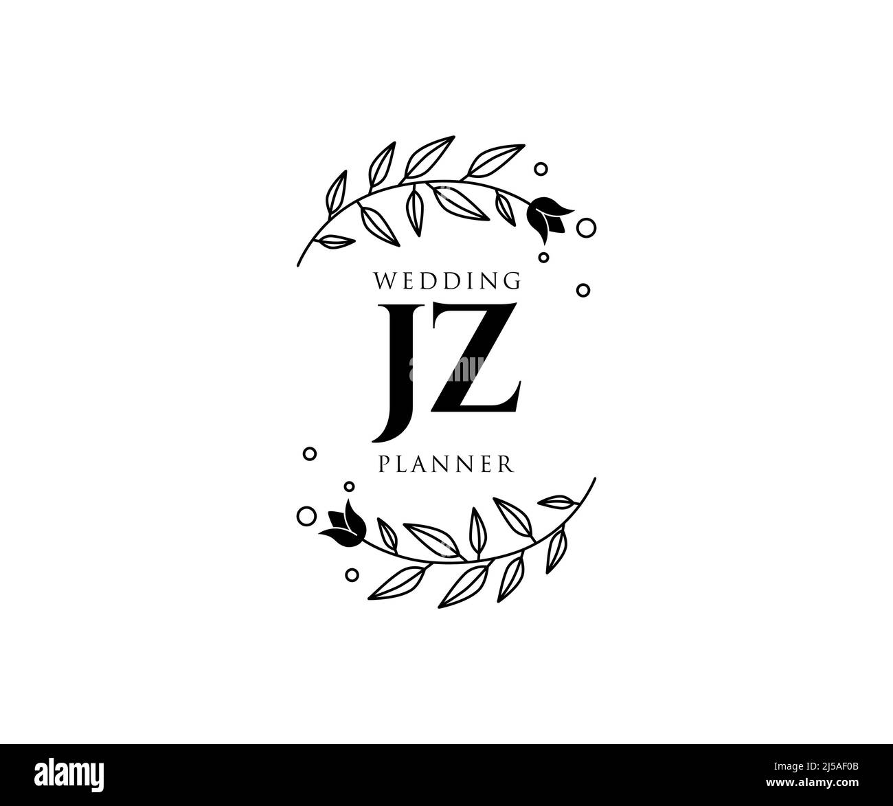 JZ Initials letter Wedding monogram logos collection, hand drawn modern ...