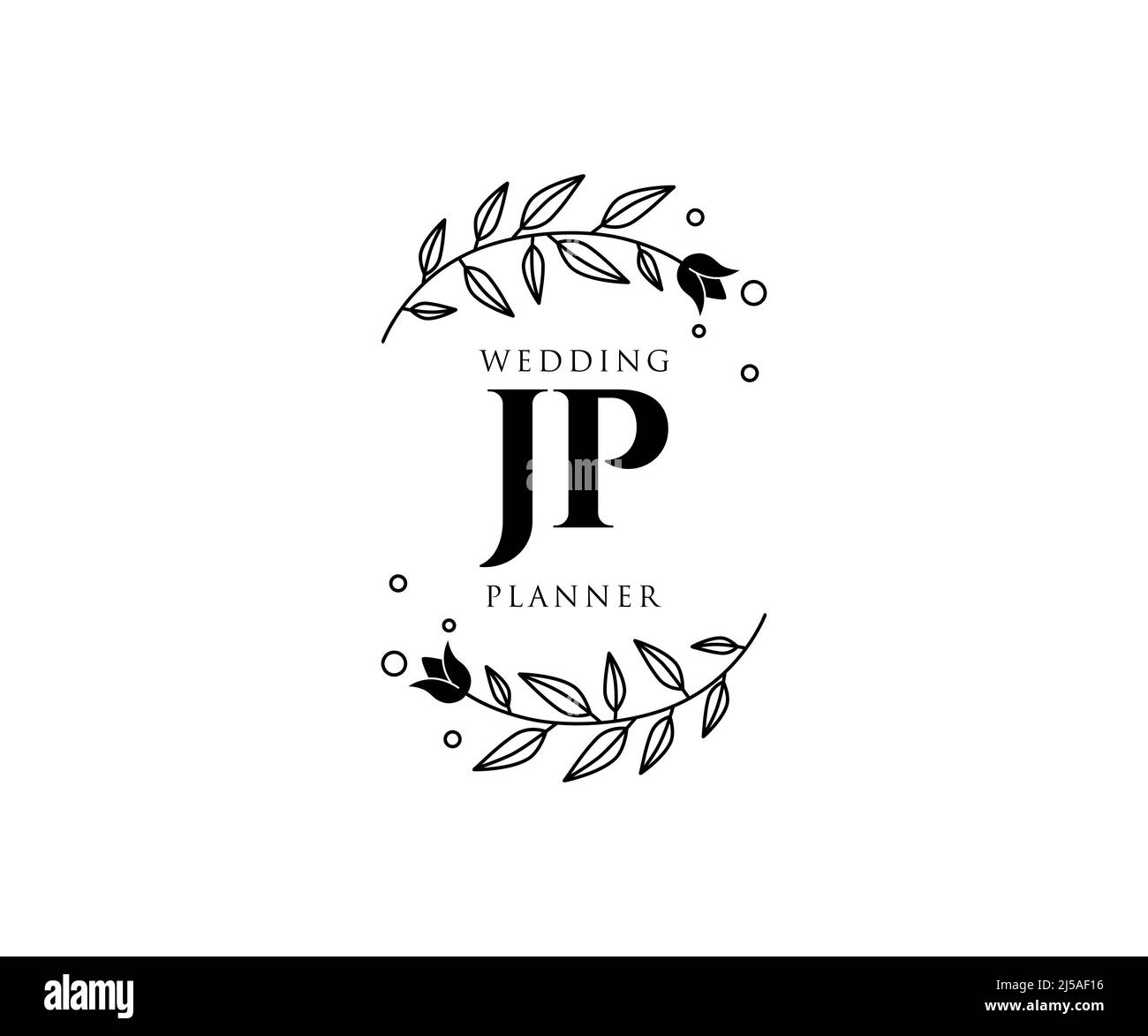 JP Initials letter Wedding monogram logos collection, hand drawn modern ...