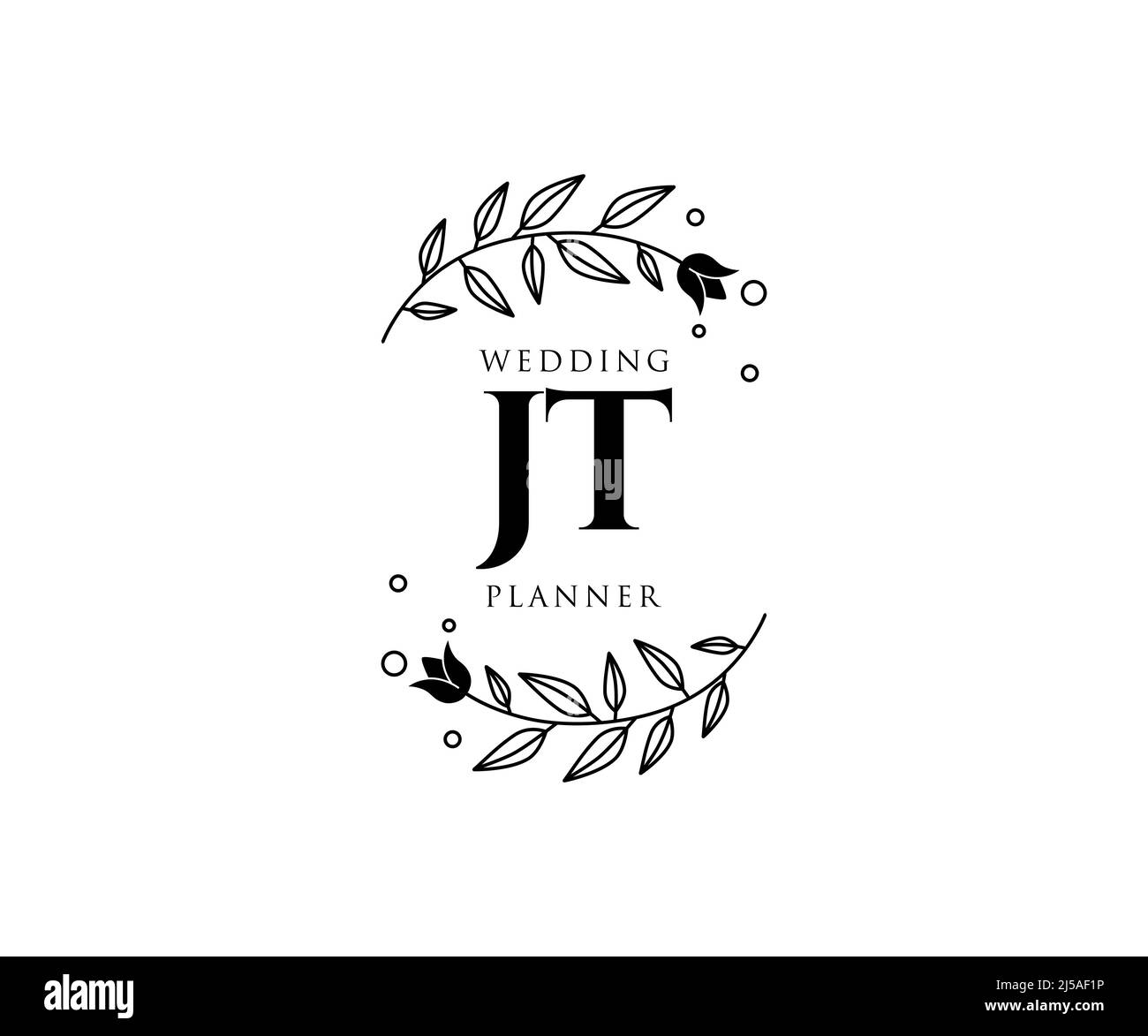 JT Initials letter Wedding monogram logos collection, hand drawn modern minimalistic and floral ...
