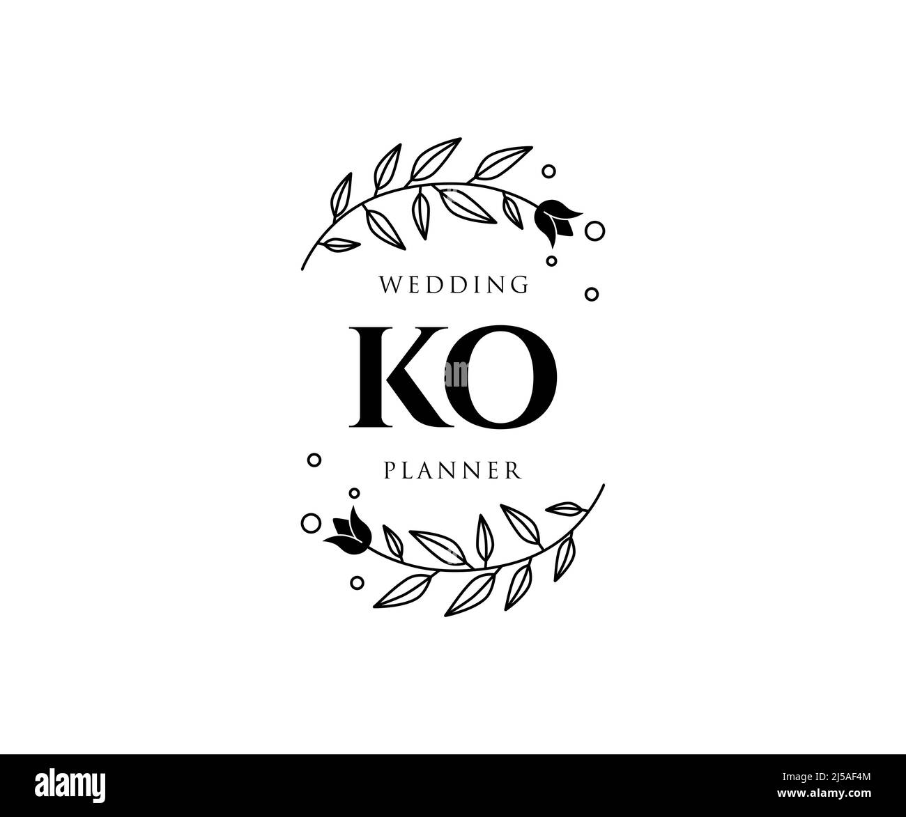 KO Initials letter Wedding monogram logos collection, hand drawn modern ...