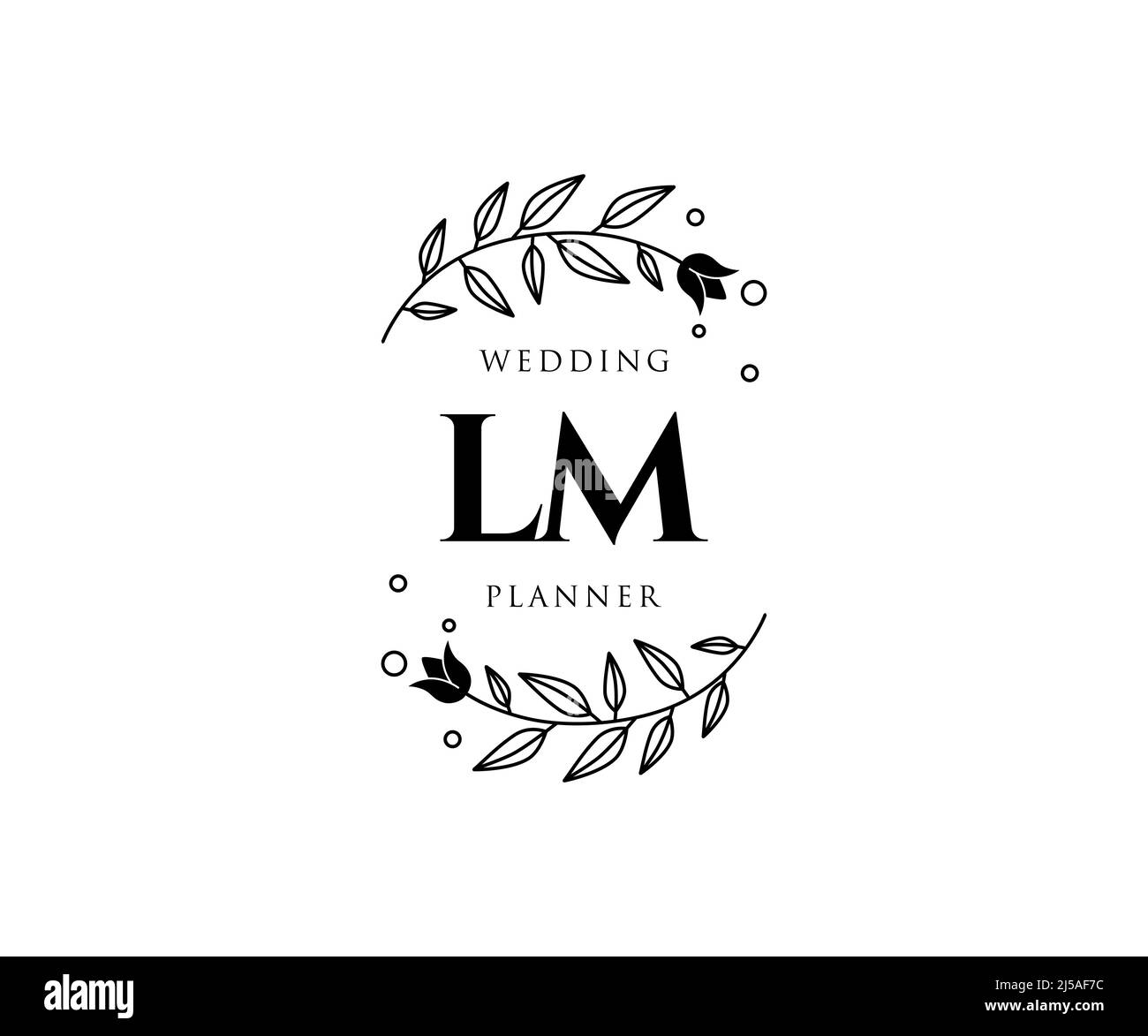 LM Initials letter Wedding monogram logos collection, hand drawn modern ...