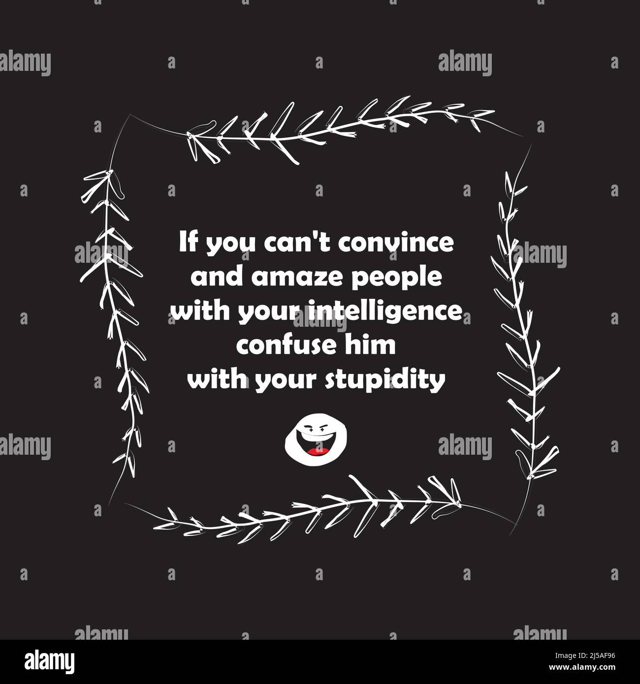 Funny wise words with wild grass illustration background Stock Vector ...