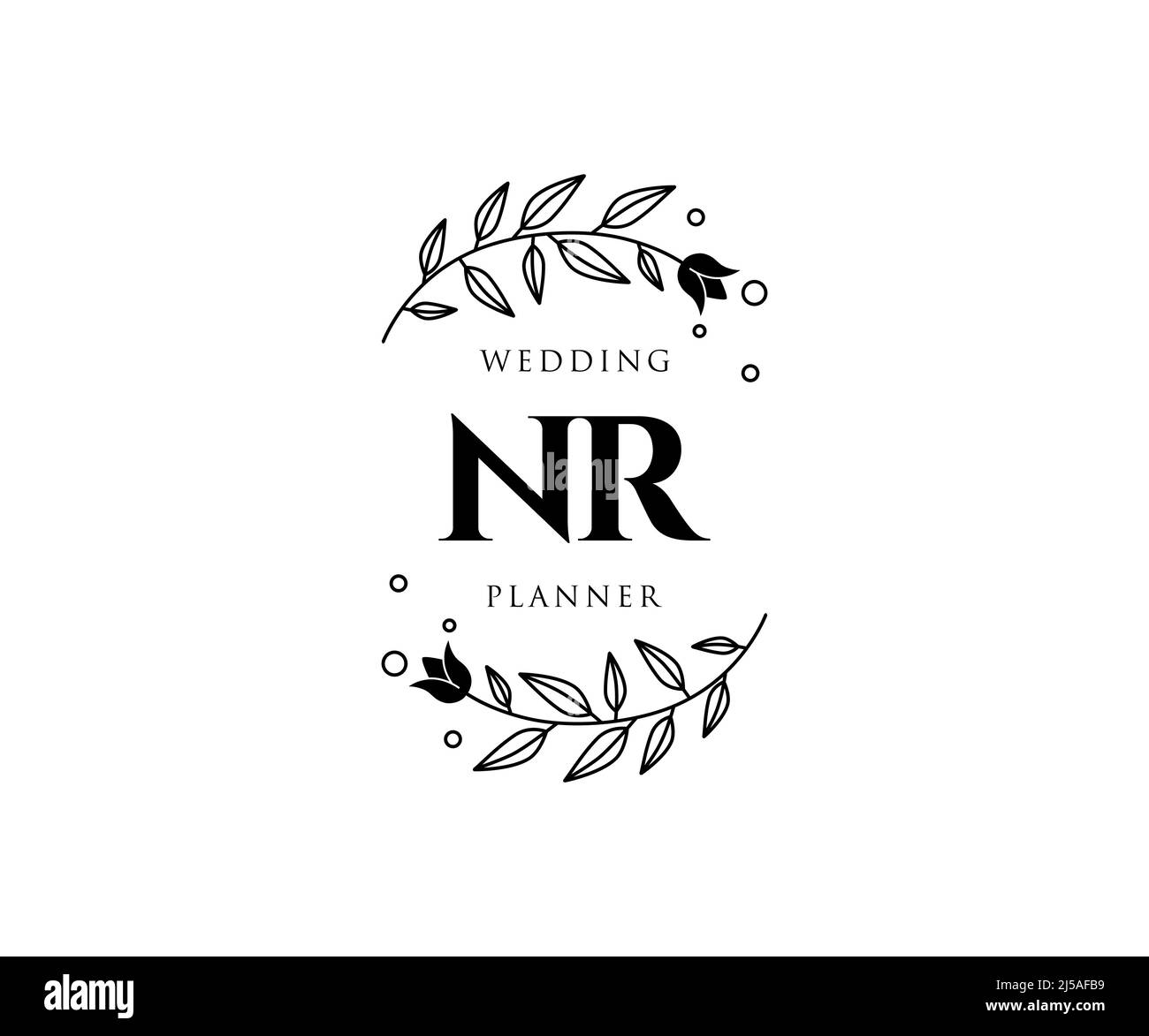 NR Initials letter Wedding monogram logos collection, hand drawn modern ...