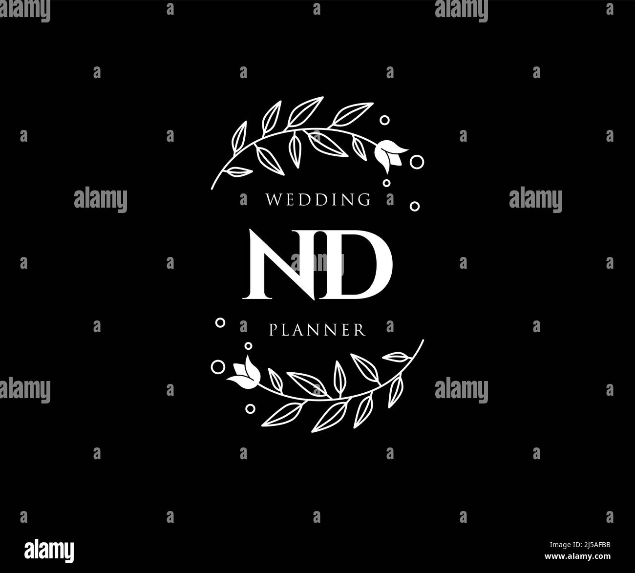 ND Initials letter Wedding monogram logos collection, hand drawn modern ...