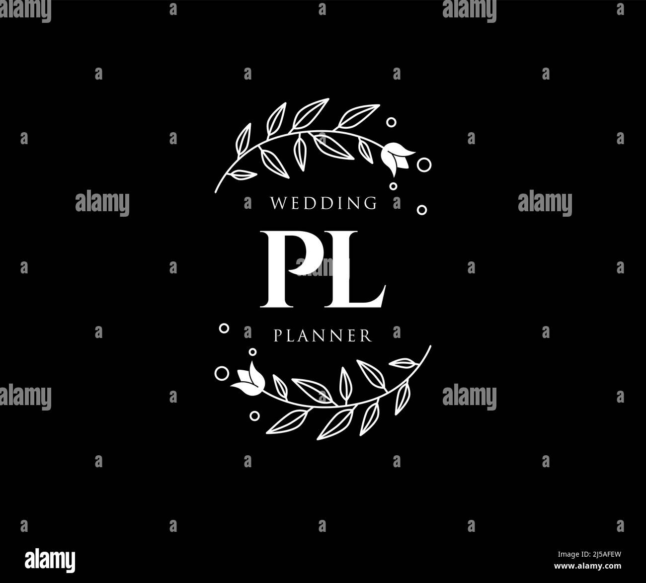 PL Initials letter Wedding monogram logos collection, hand drawn modern ...