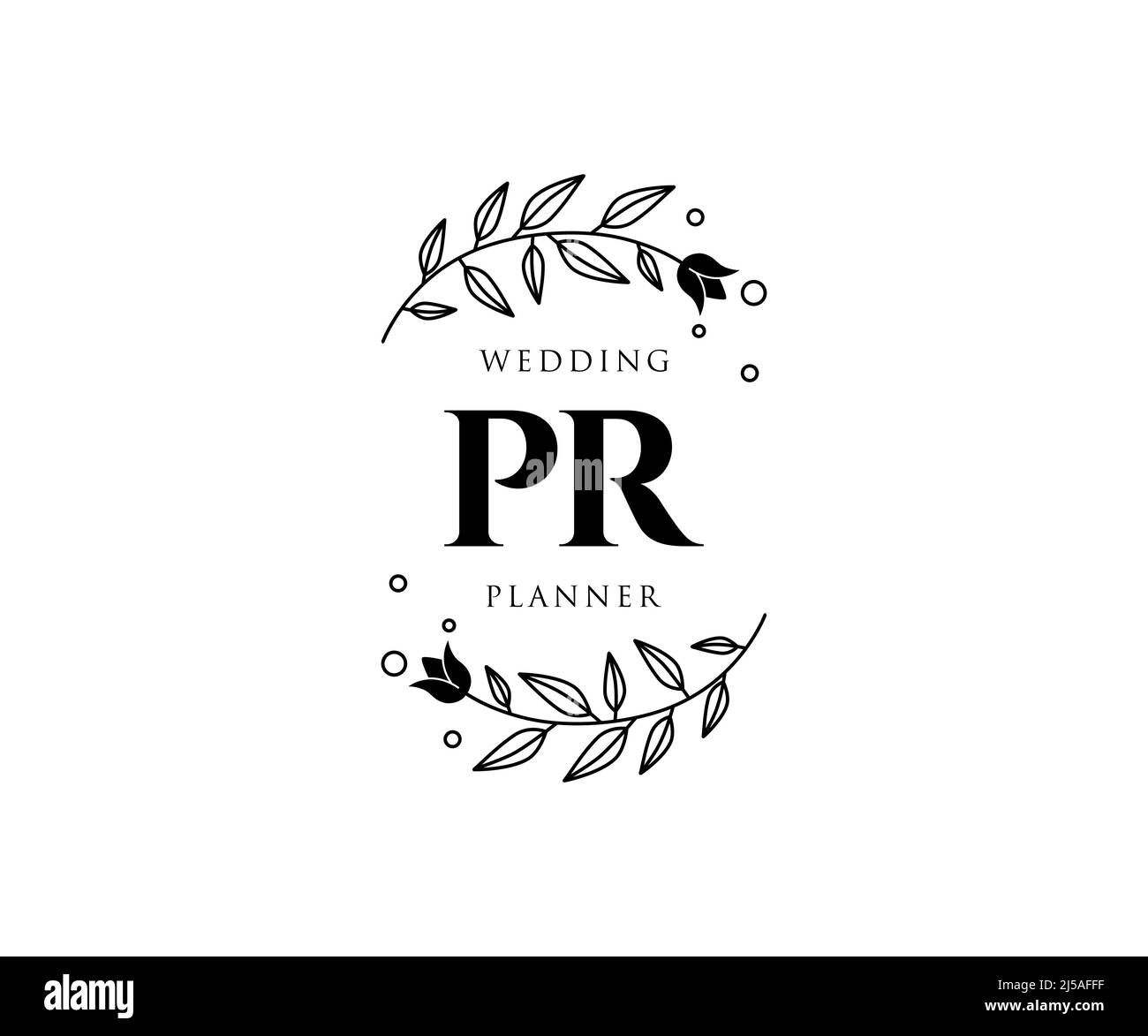 PR Initials letter Wedding monogram logos collection, hand drawn modern ...