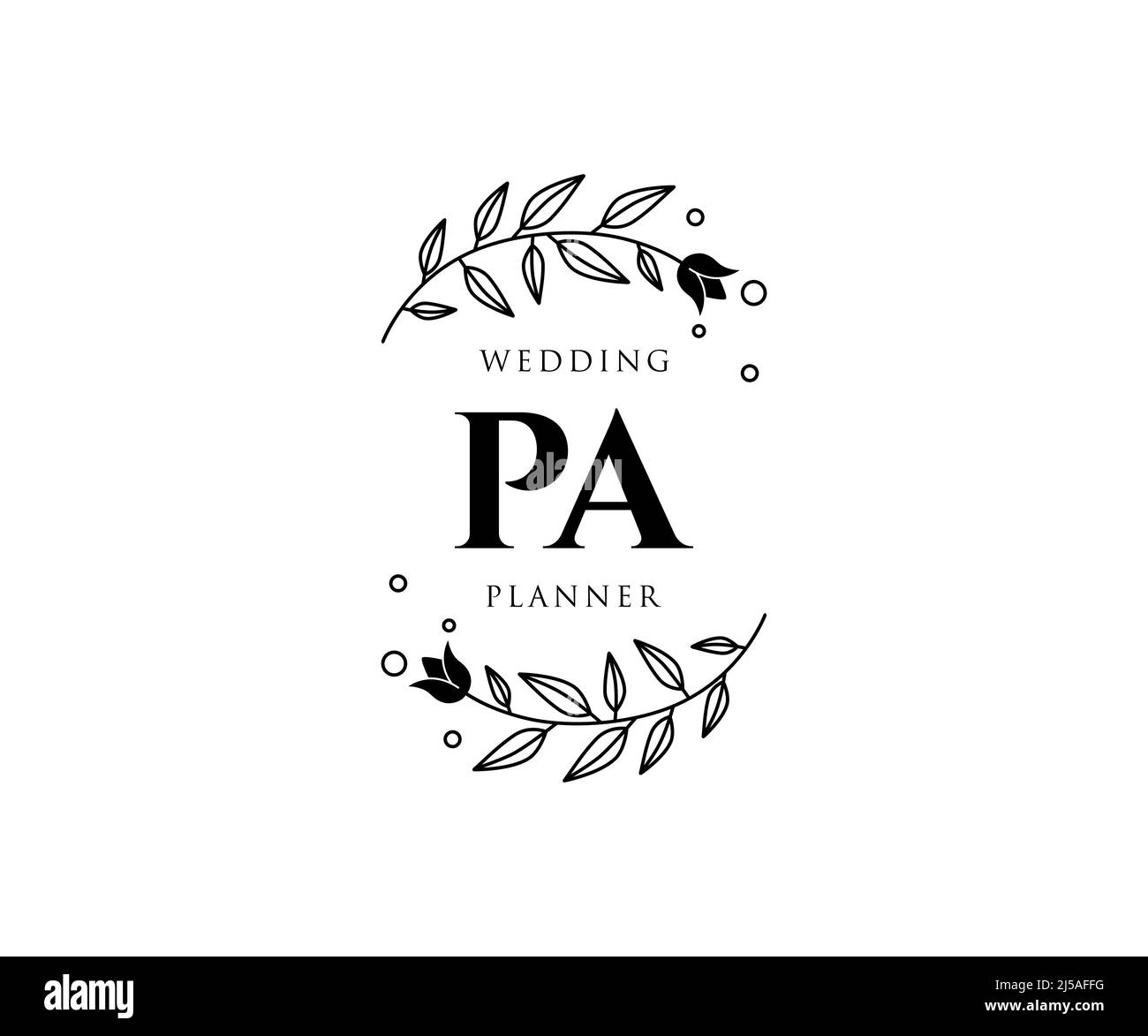 PA Initials letter Wedding monogram logos collection, hand drawn modern ...