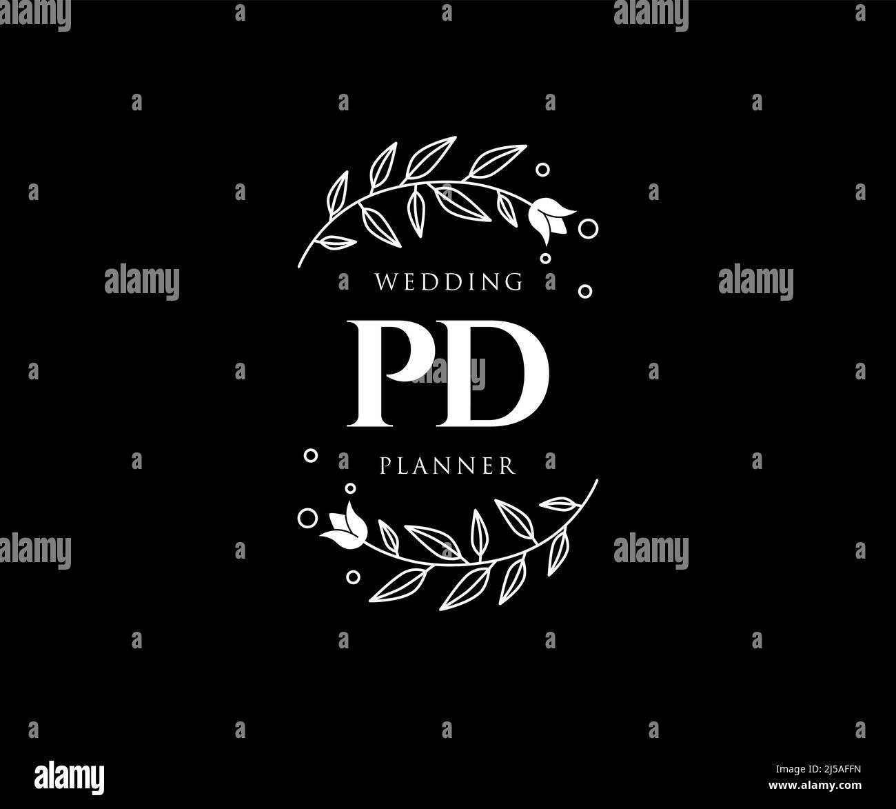PD Initials letter Wedding monogram logos collection, hand drawn modern ...