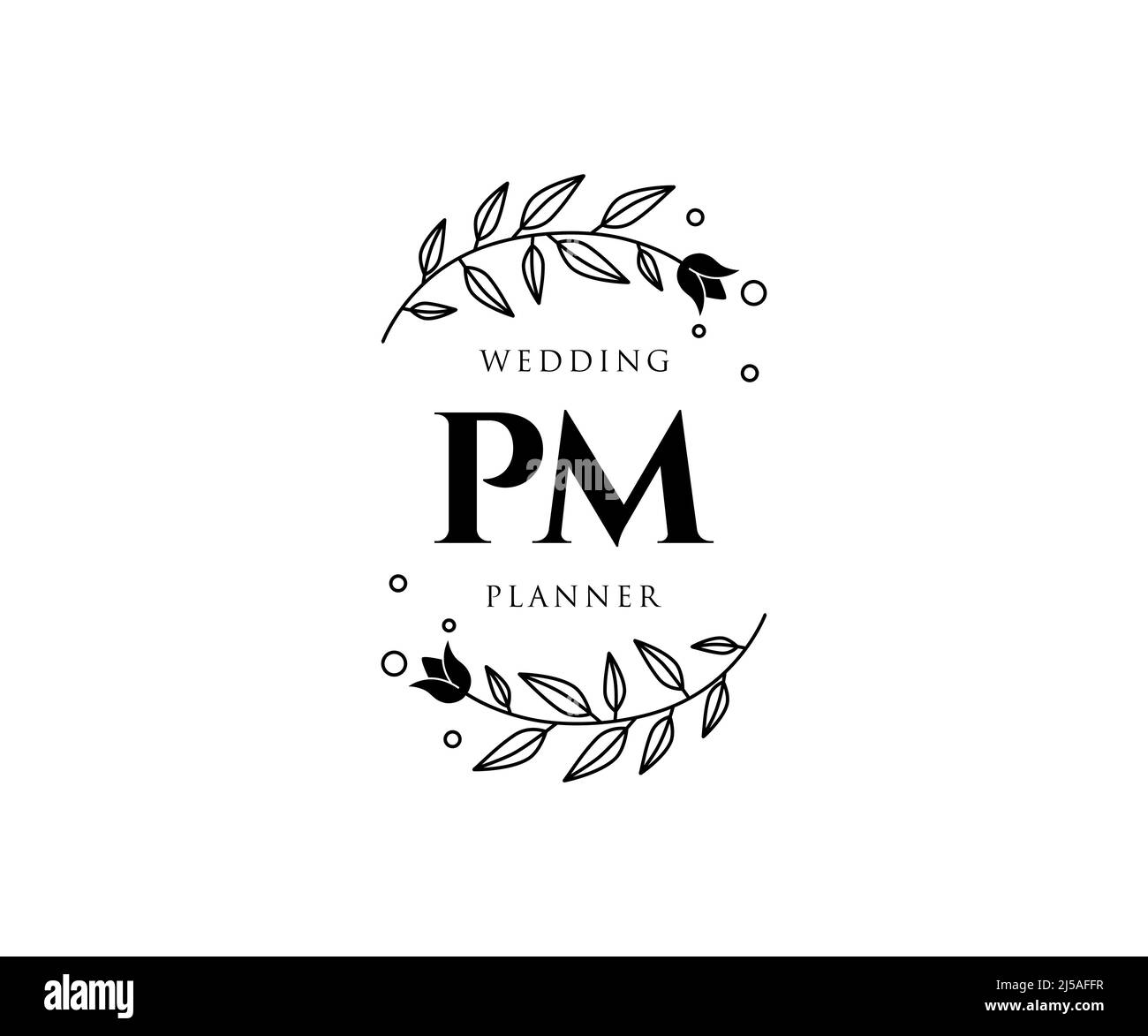 PM Initials letter Wedding monogram logos collection, hand drawn modern ...