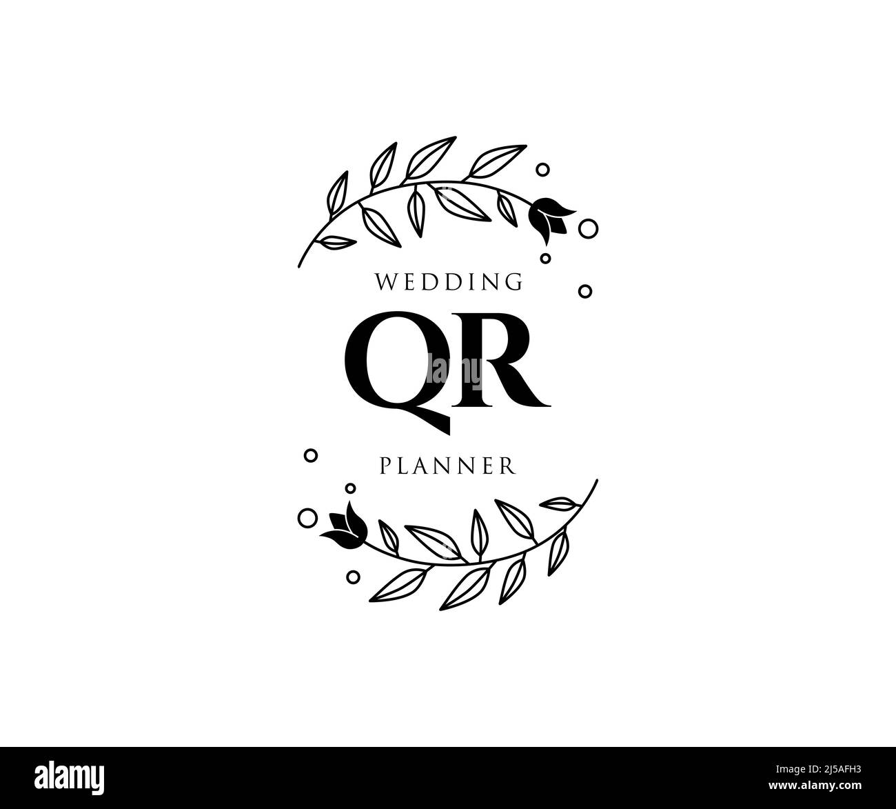 QR Initials letter Wedding monogram logos collection, hand drawn modern ...