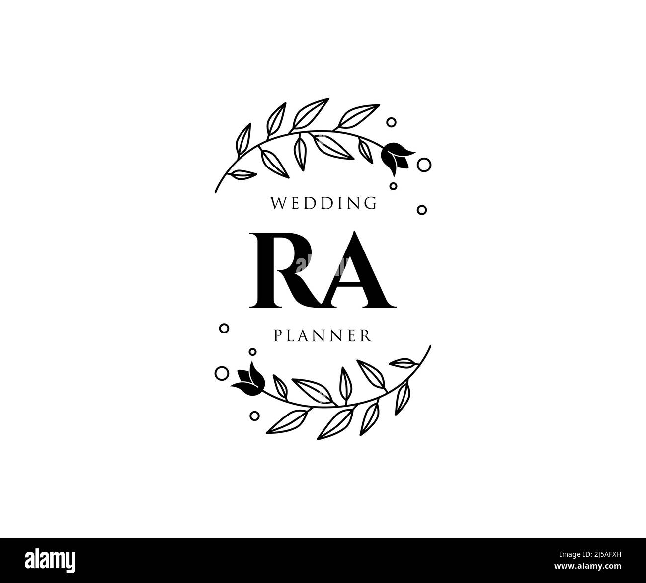 RA Initials letter Wedding monogram logos collection, hand drawn modern ...