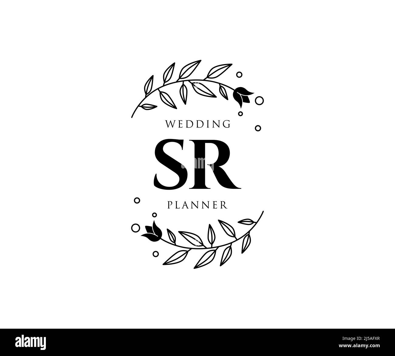 SR Initials letter Wedding monogram logos collection, hand drawn modern ...