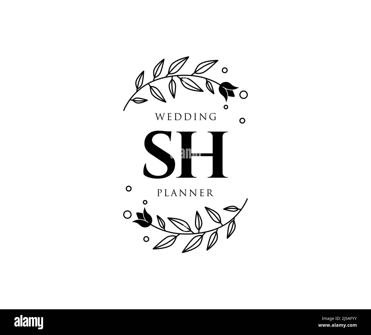 SH Initials letter Wedding monogram logos collection, hand drawn modern ...