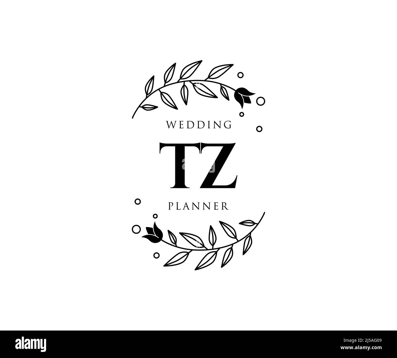 TZ Initials letter Wedding monogram logos collection, hand drawn modern ...