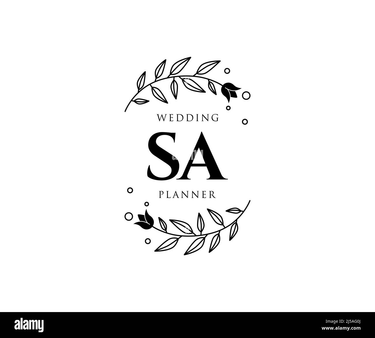 SA Initials letter Wedding monogram logos collection, hand drawn modern ...